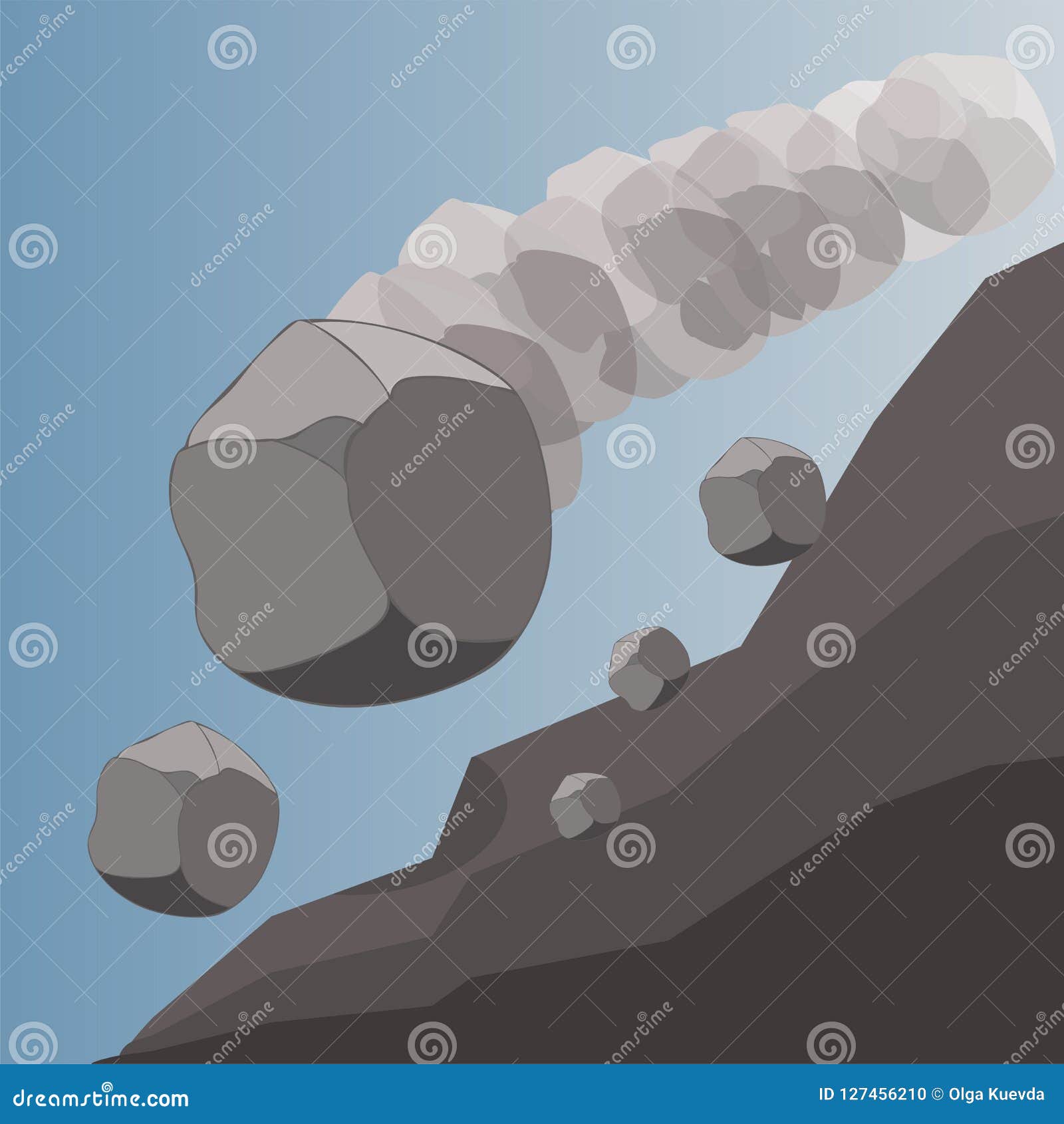 Rockfall Vector Illustration Stock Vector - Illustration of wild ...