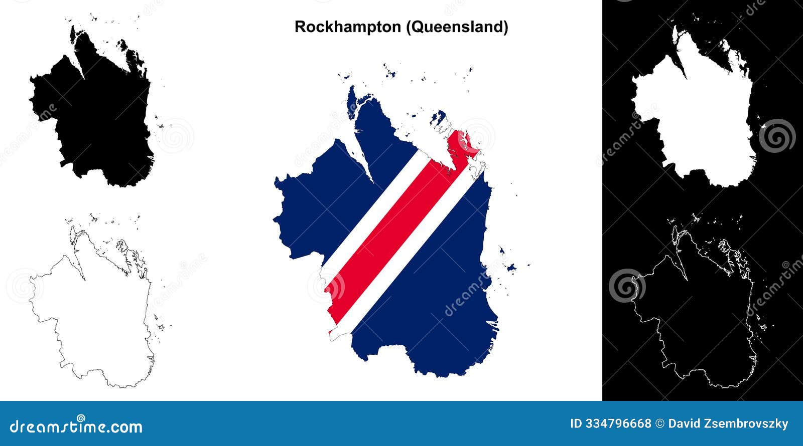 Rockhampton outline map stock illustration. Illustration of contour ...
