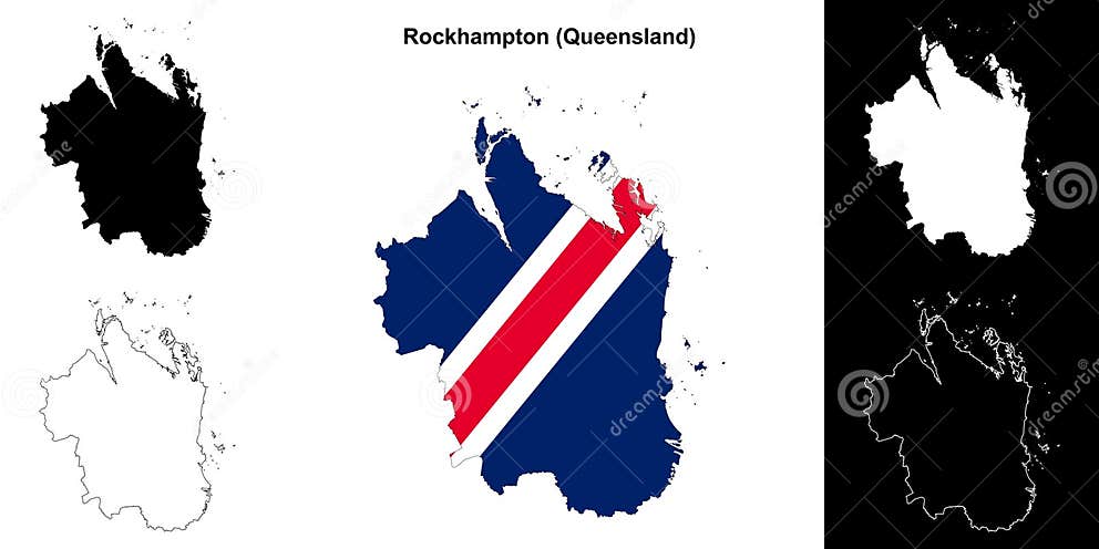 Rockhampton outline map stock illustration. Illustration of contour ...