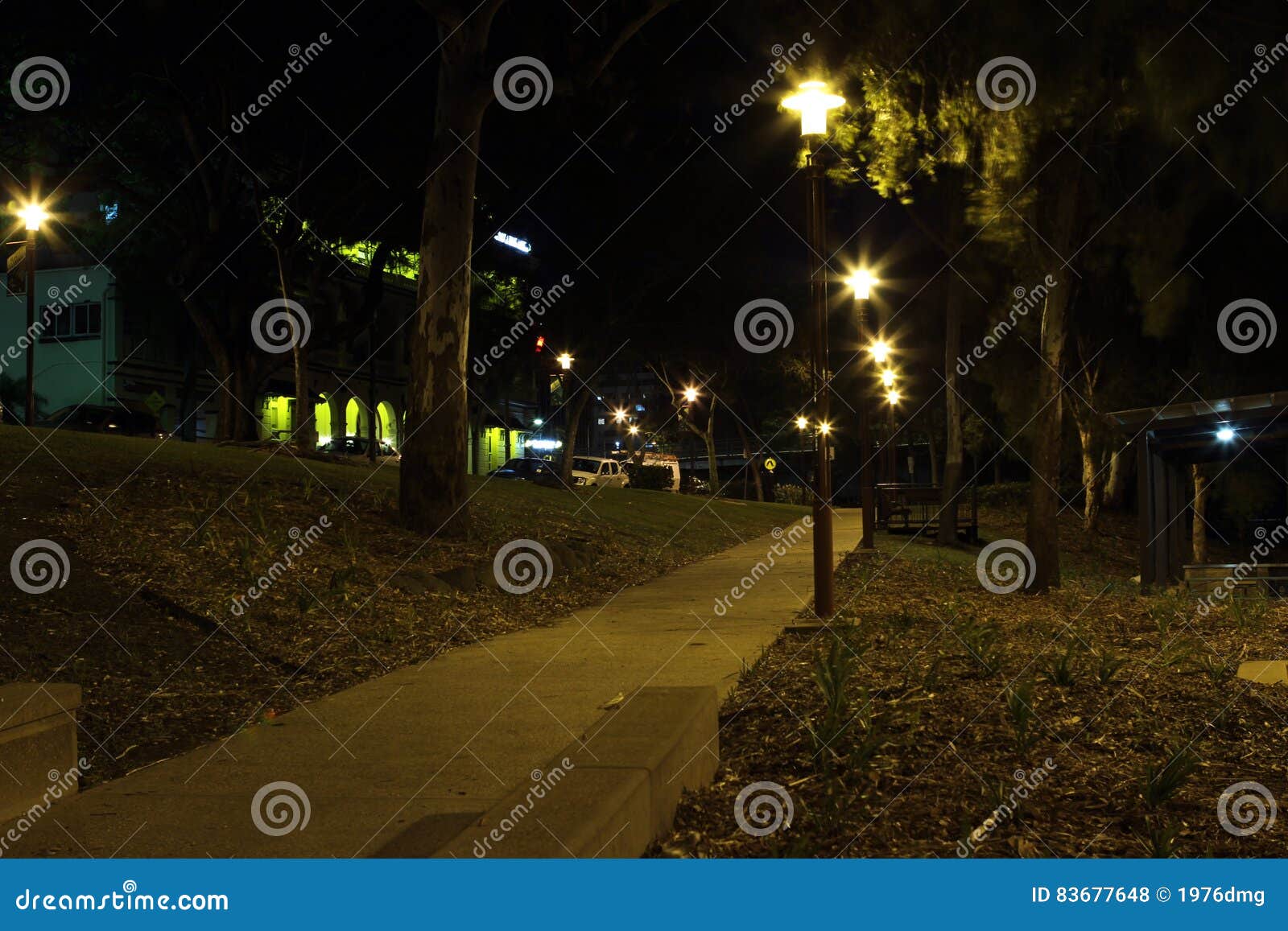 Rockhampton River Bank Park at Night Stock Photo - Image of australia ...