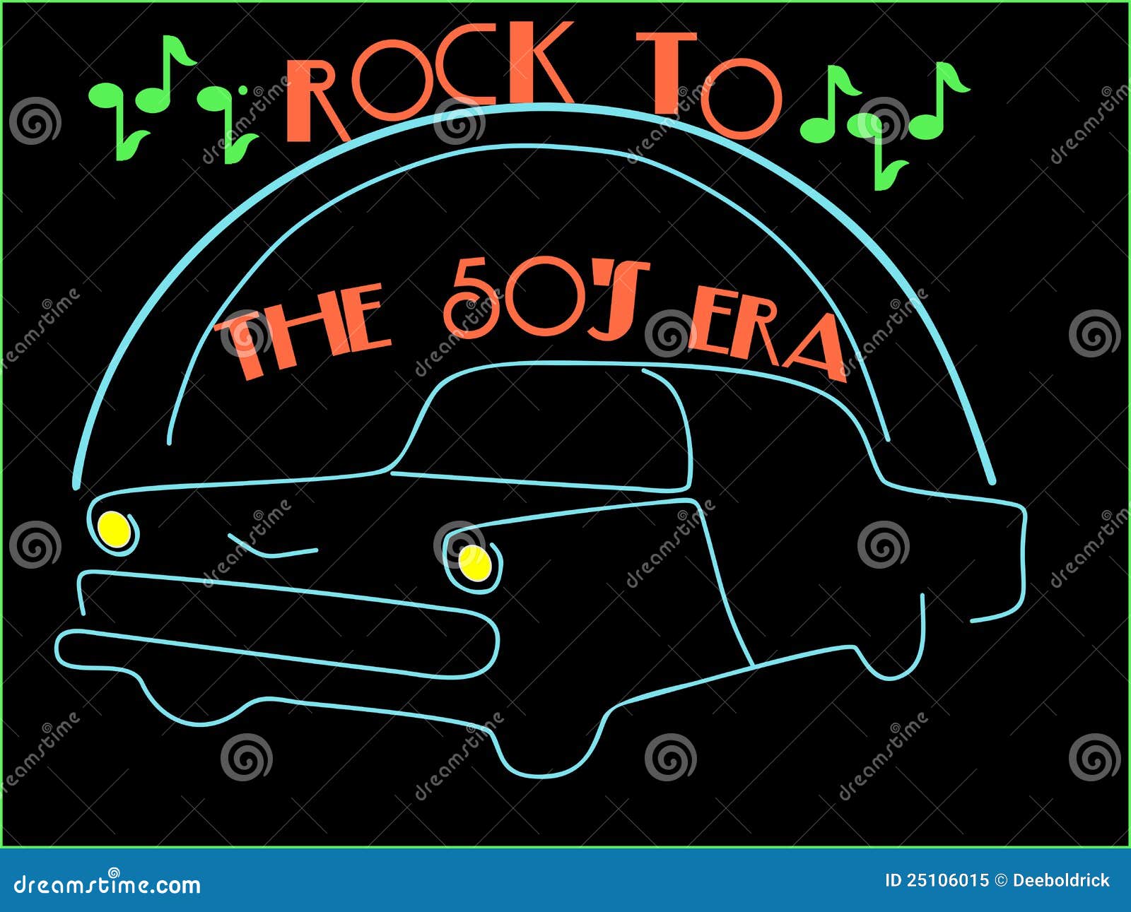 Rockin to the 50 s.... stock vector. Illustration of chevy - 25106015