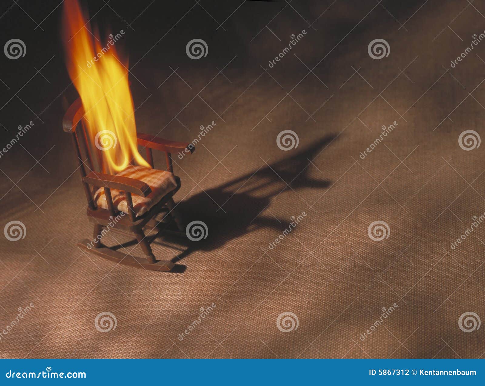 Rocking chair on fire stock photo. Image of indoors, retirement - 5867312