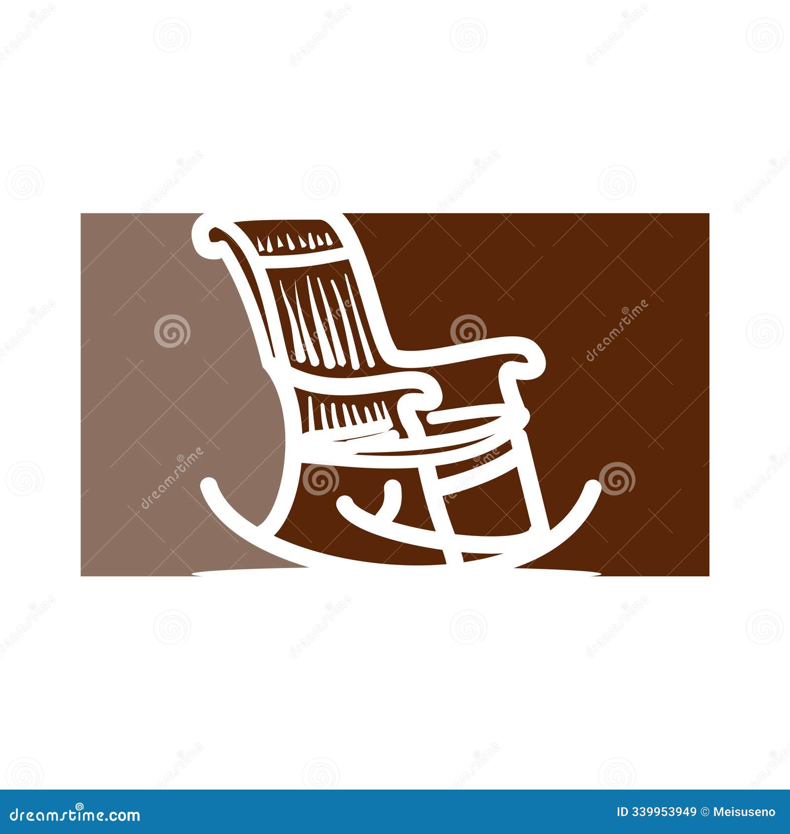 Rocking Chair Icon Logo Design Template Stock Illustration ...