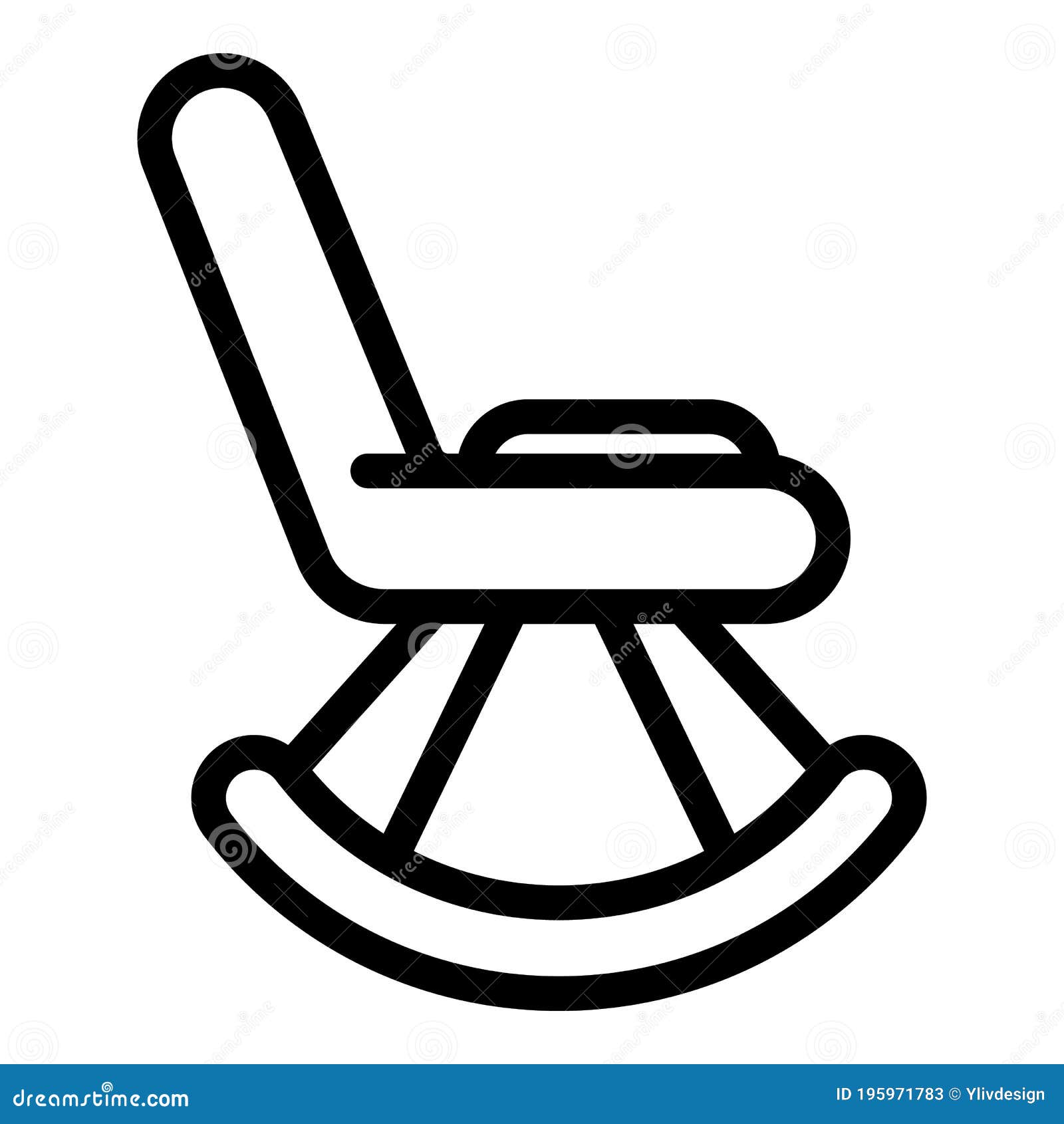 Rocking Chair Icon, Outline Style Stock Vector - Illustration of baby ...