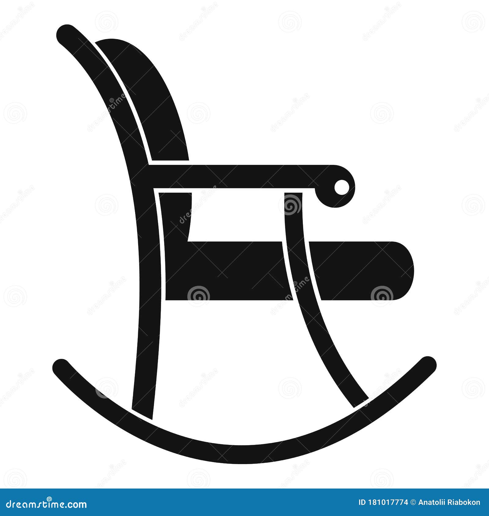 Rocking Chair Icon, Simple Style Stock Vector - Illustration of design ...