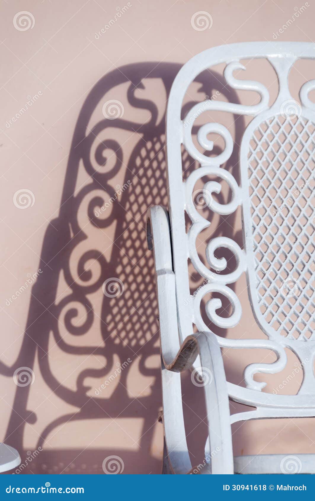 Rocking Chair with Its Shadow Stock Photo - Image of vintage, white ...