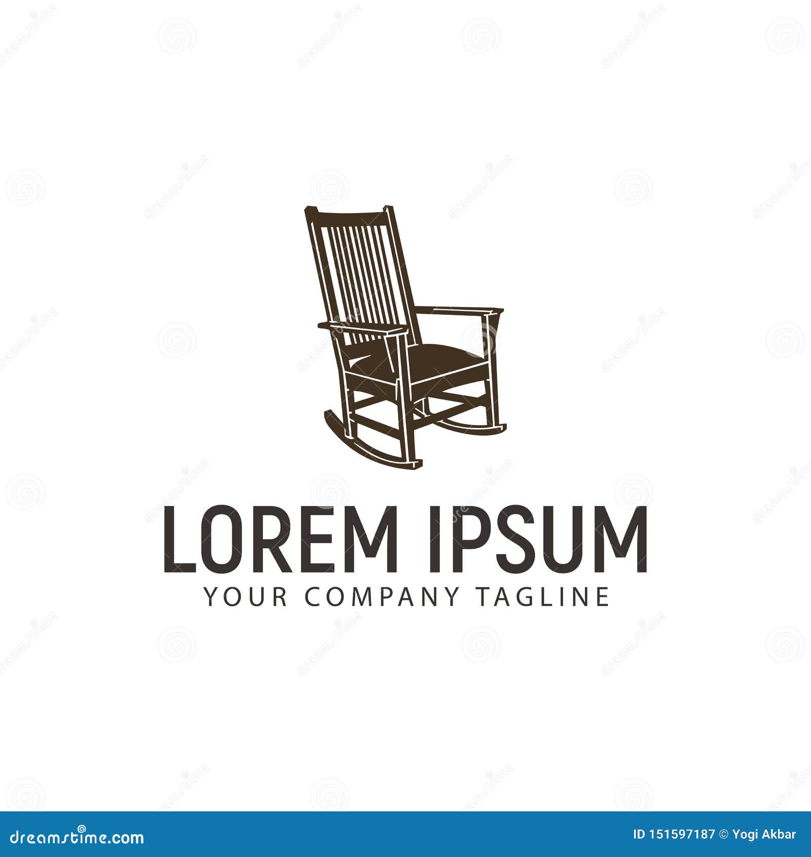 Rocking Chair Logo Design Concept Template Stock Vector - Illustration ...