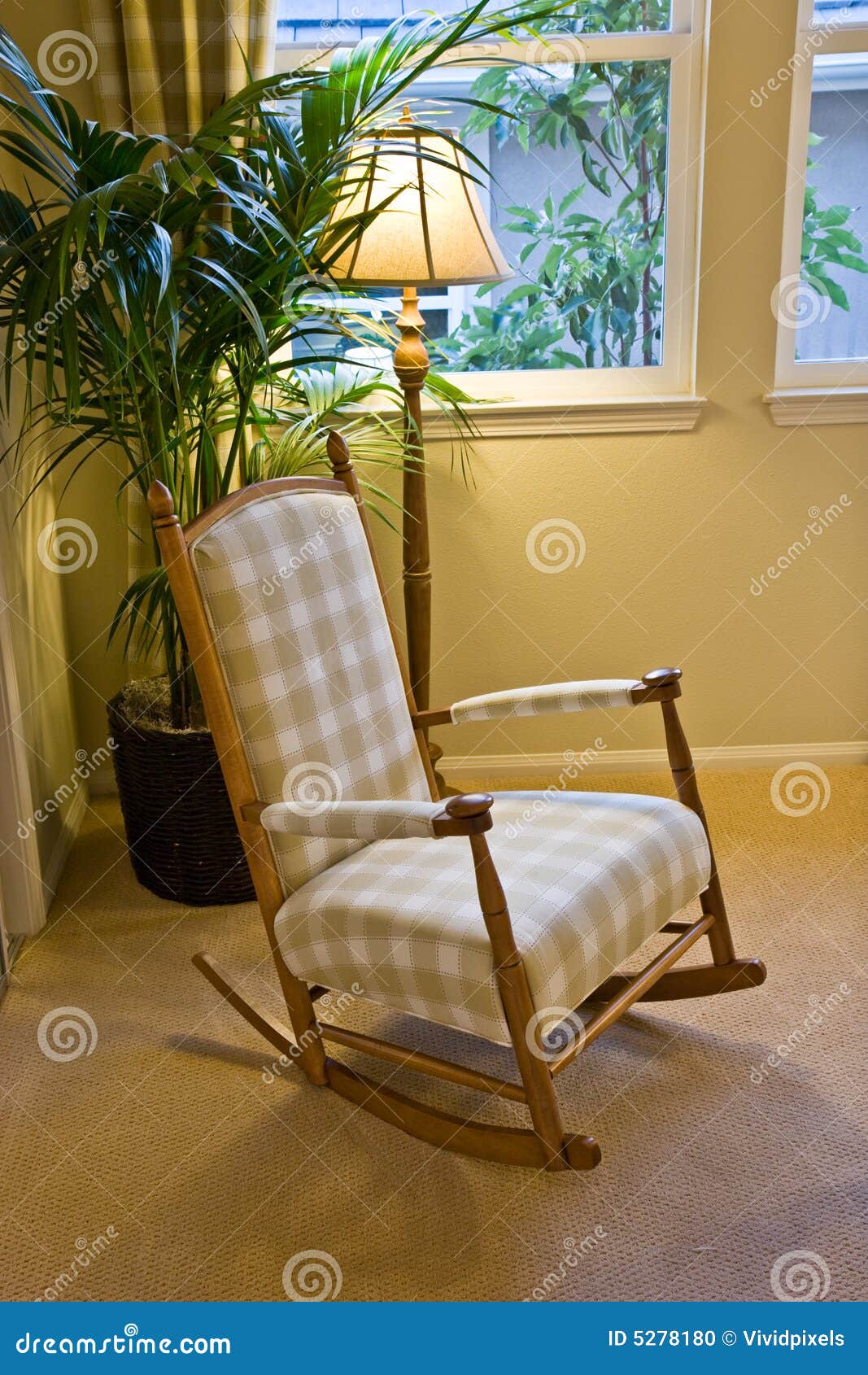 Rocking Chair Nexxt To Window Stock Photo - Image of rocking, decor ...