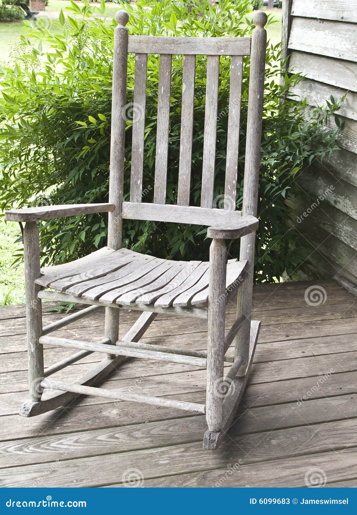 Rocking Chair on Side of Porch Stock Image - Image of wood, green: 6099683