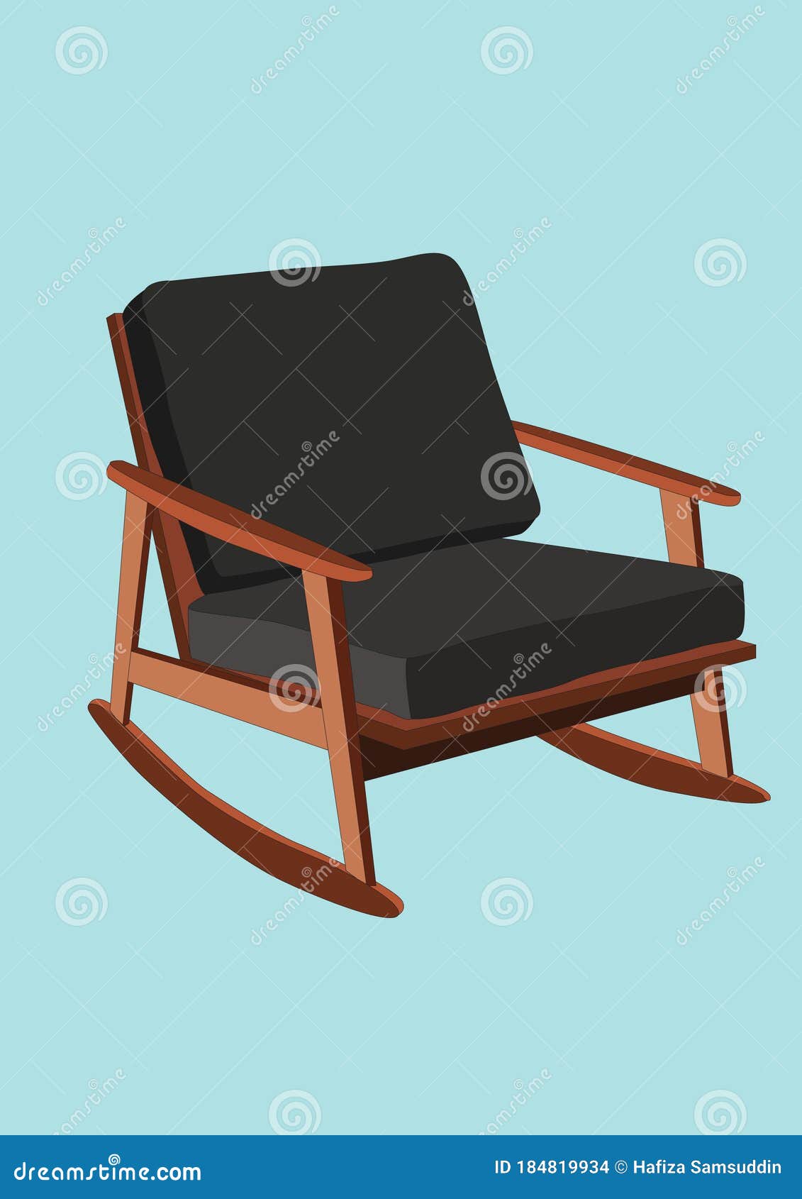 Rocking Chair. Vector Illustration Decorative Background Design Stock ...
