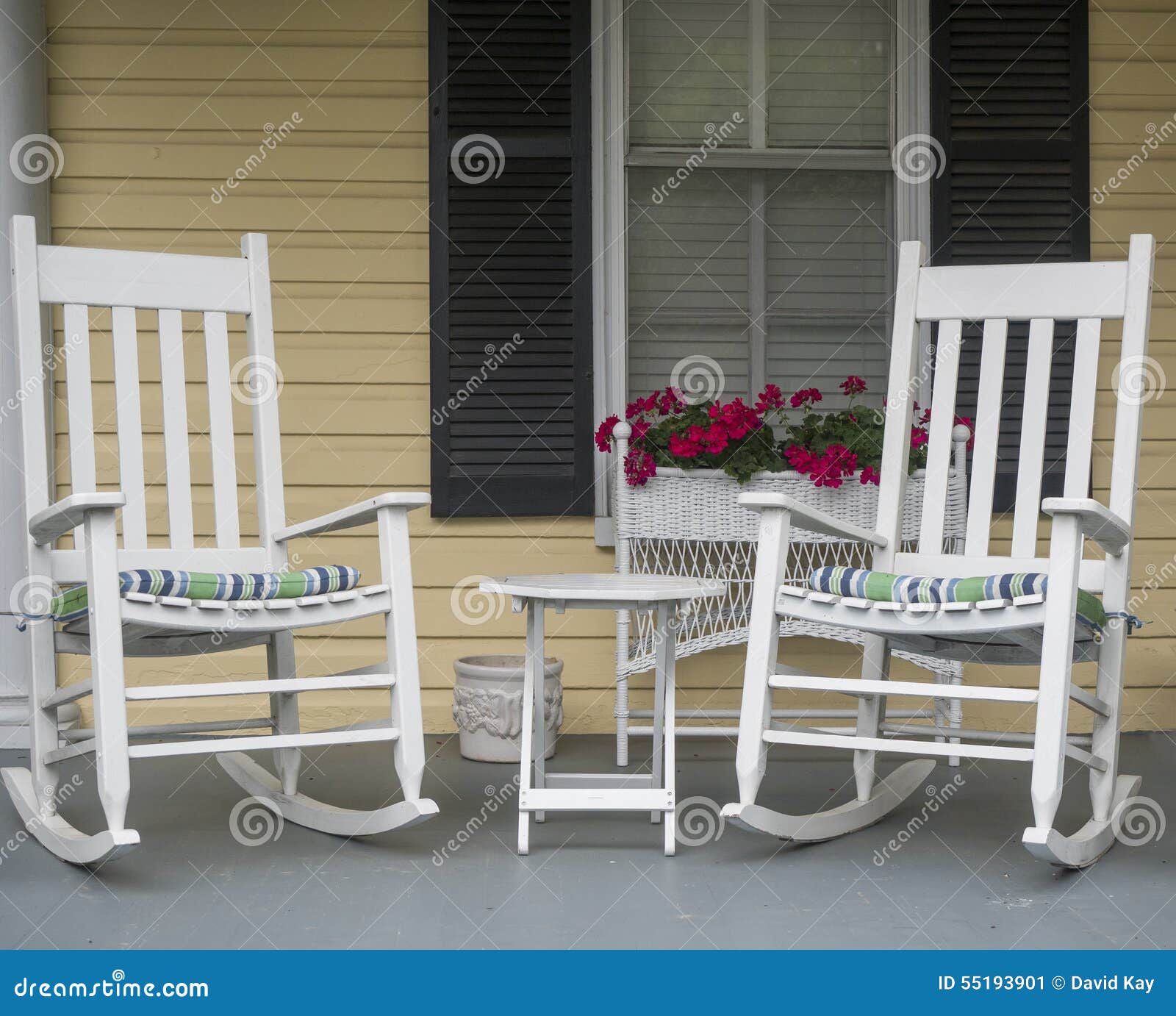 Rocking Chairs On Front Porch In North Carolina Stock Image ...