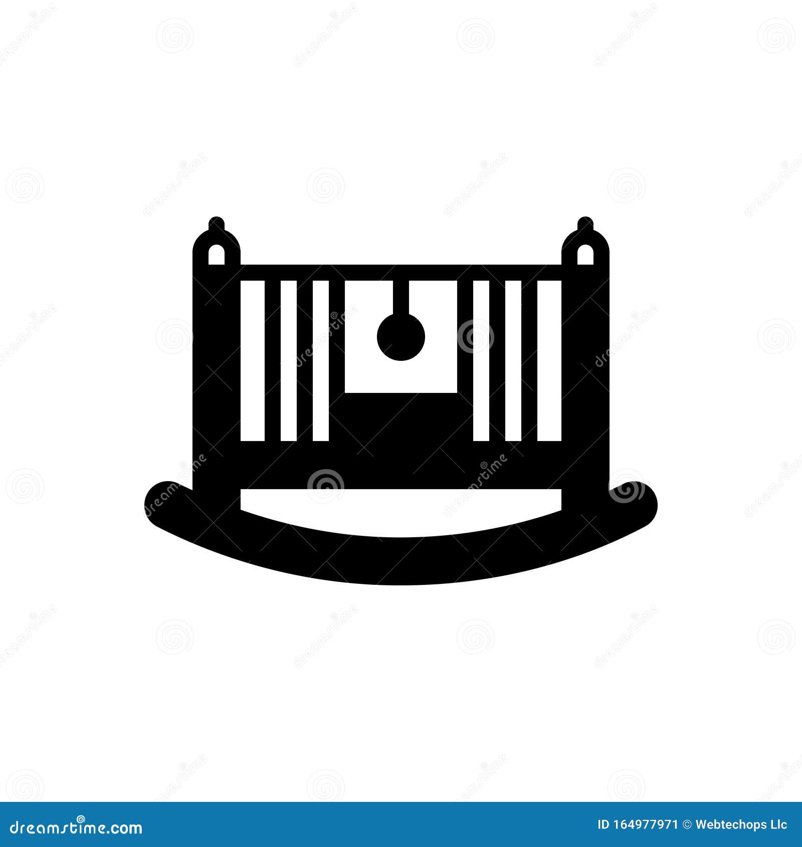 Black Solid Icon for Rocking Cradle, Bassinet and Baby Stock Vector ...