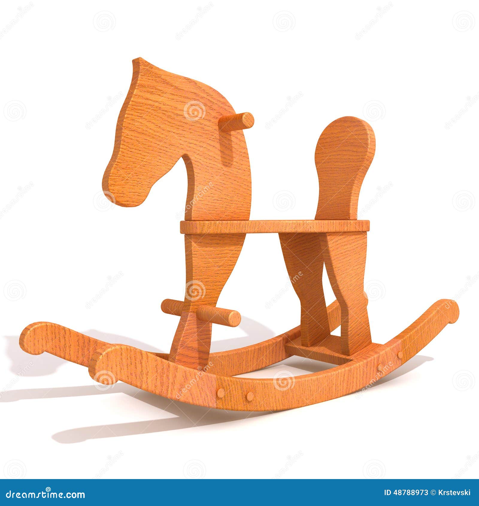 Rocking Horse 3d Illustration Stock Illustration - Illustration of pony ...