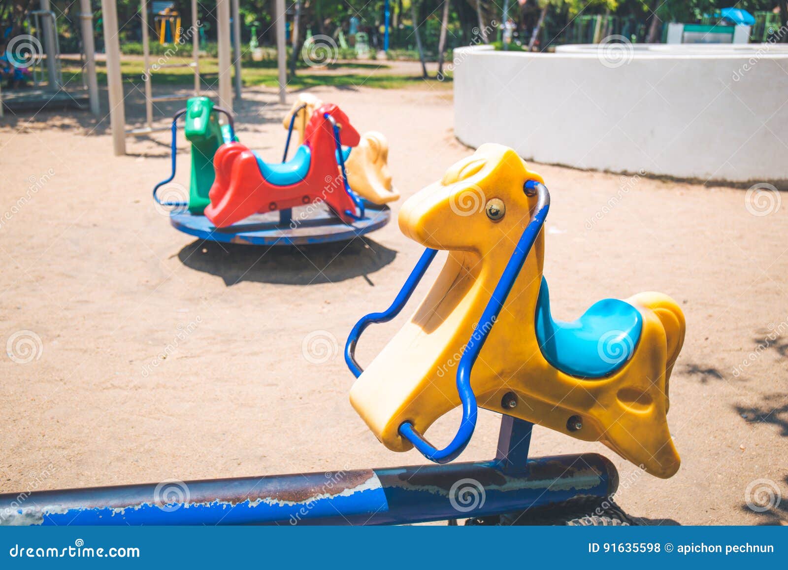 Rocking horse stock photo. Image of spring, outdoor, design - 91635598