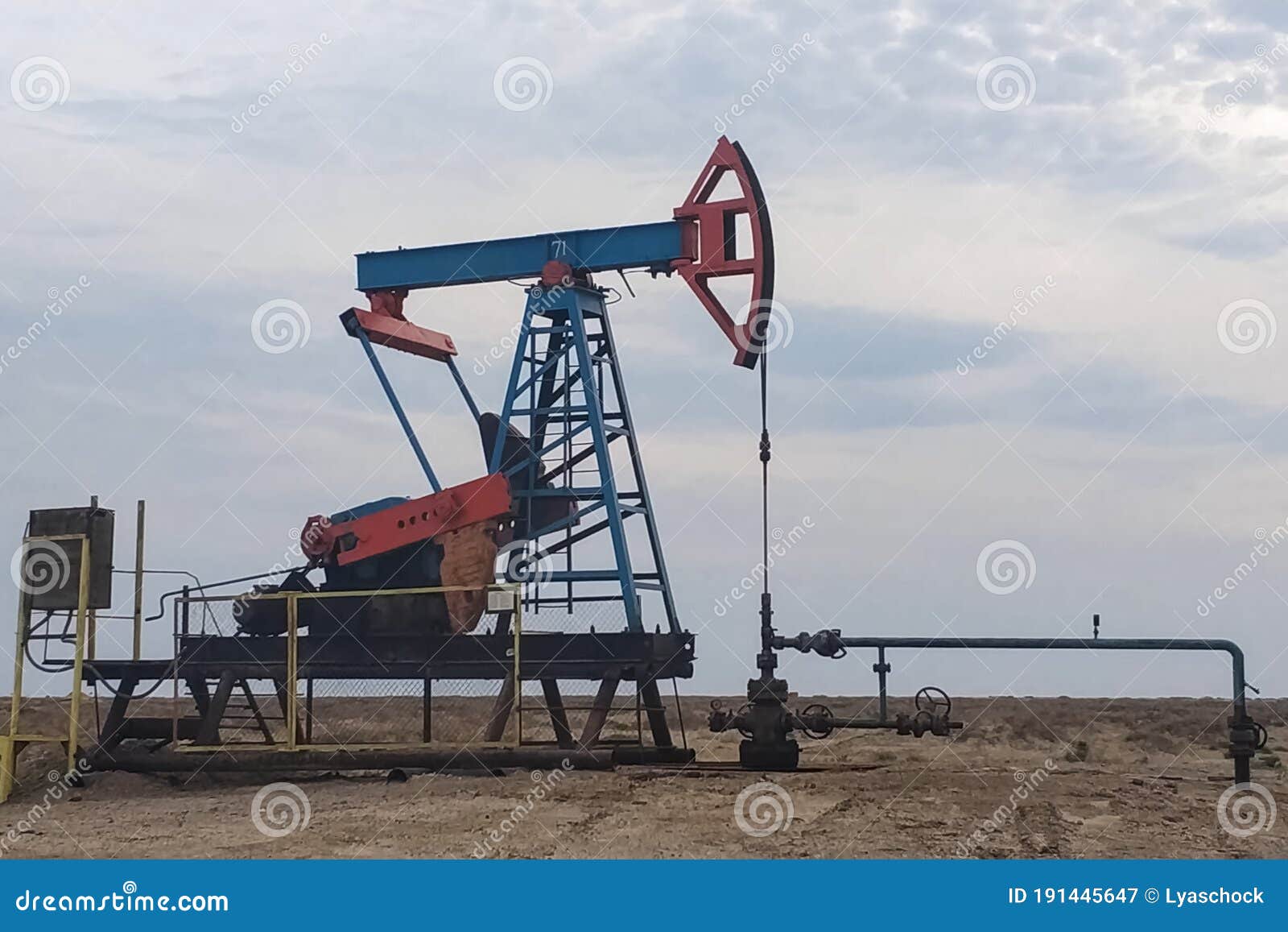 Rocking Machine on an Oil Well. Oil Production Stock Image - Image of ...