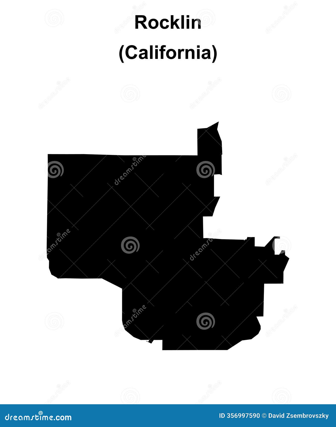Rocklin outline map stock illustration. Illustration of detailed ...