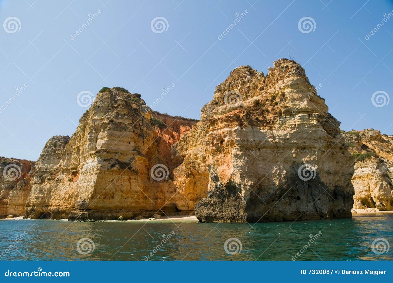 Rocks in Algarve, Portugal. Rock Formations. Stock Image - Image of ...
