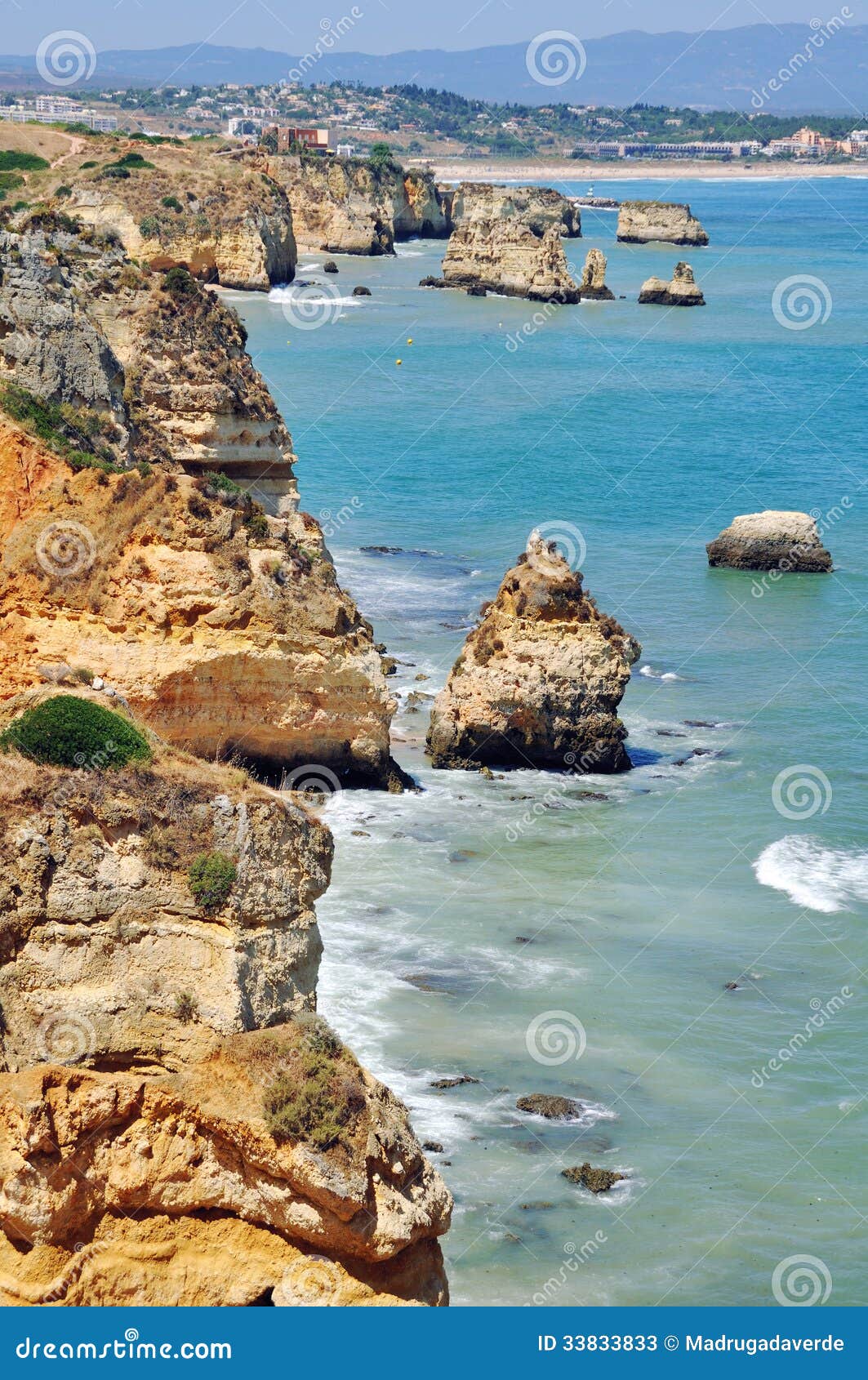 Rocks in Algrave, Portugal stock image. Image of vacations - 33833833
