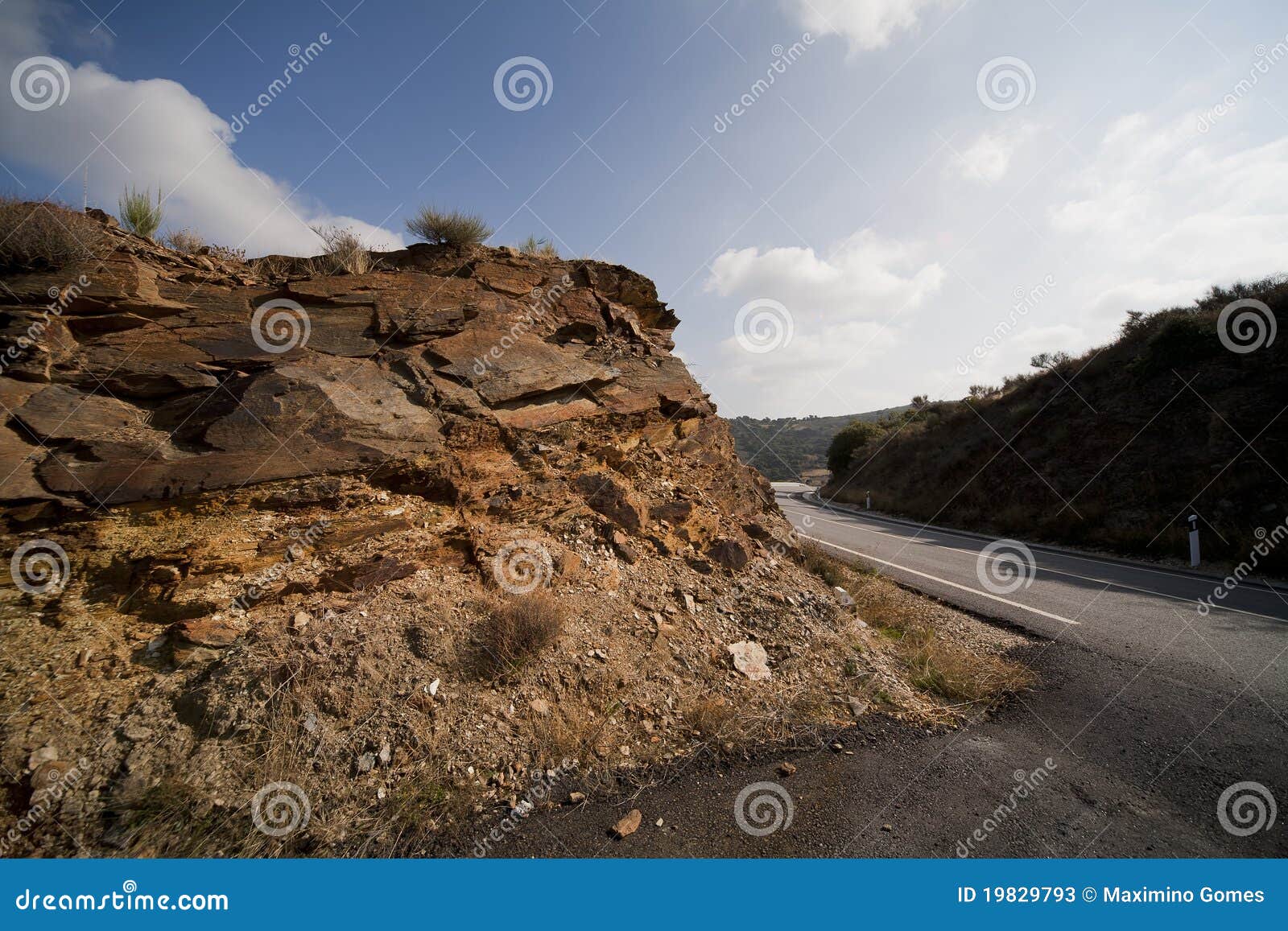 Rocks Along the Asphalt Road Stock Image - Image of asphalt, journey ...