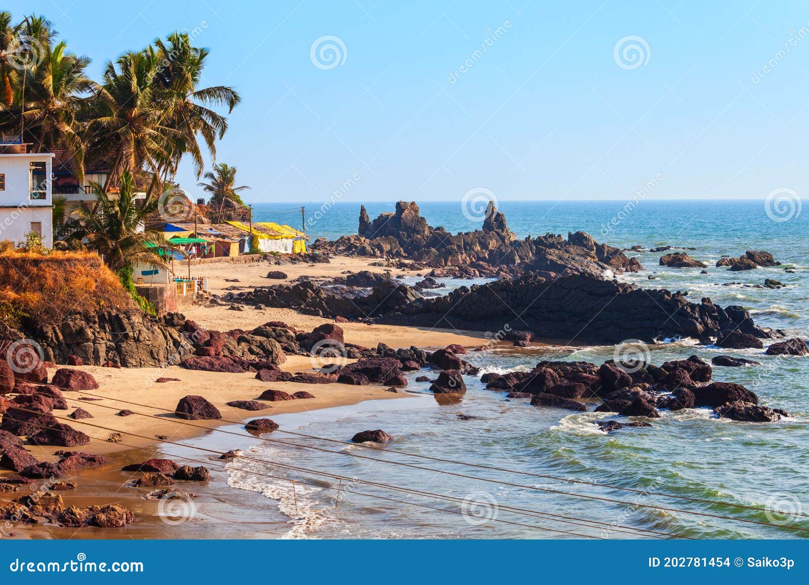 Rocks at Arambol Beach in Goa Stock Photo - Image of vacation, view ...
