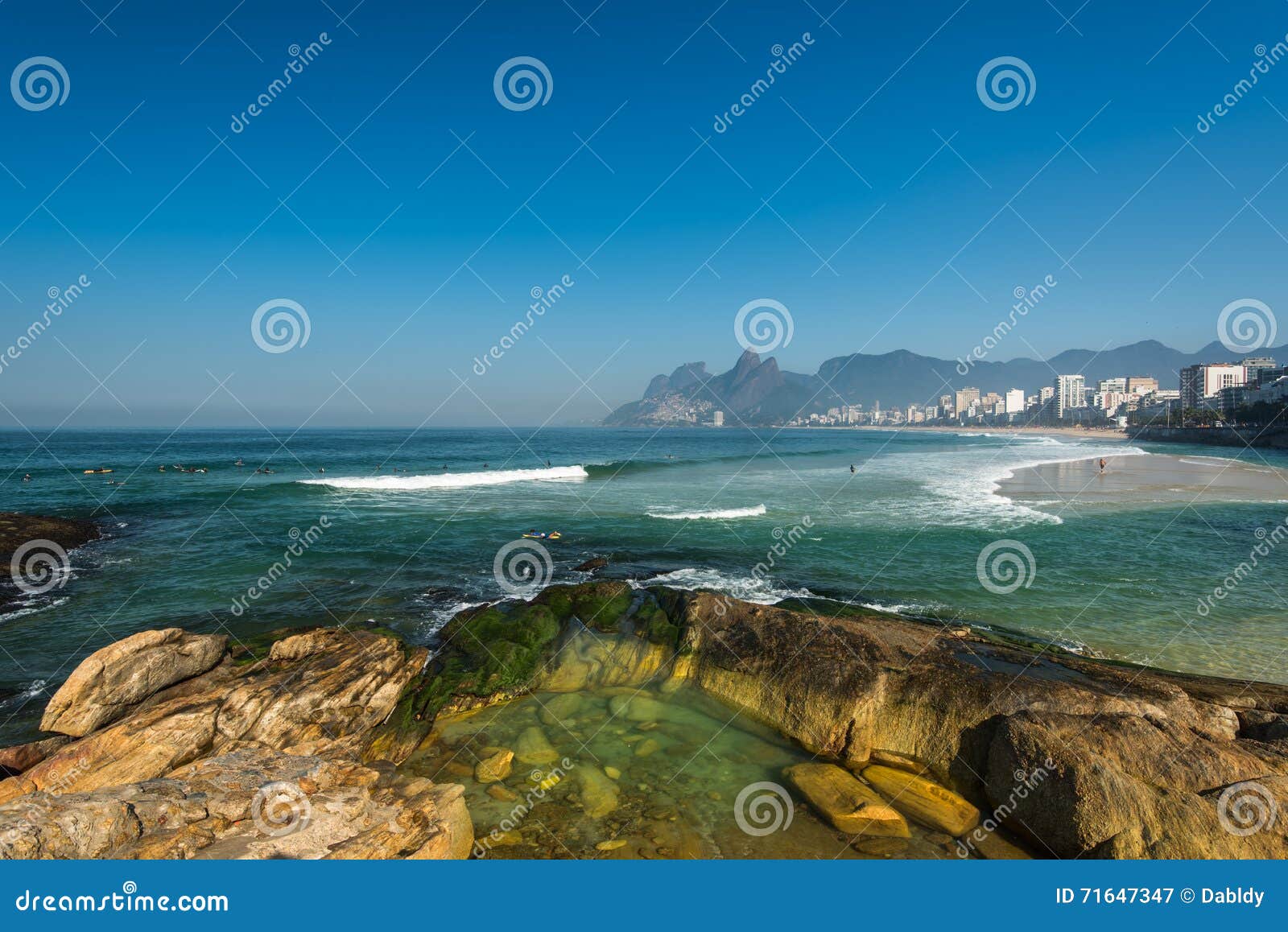 Rocks of Arpoador Beach stock image. Image of tropical - 71647347
