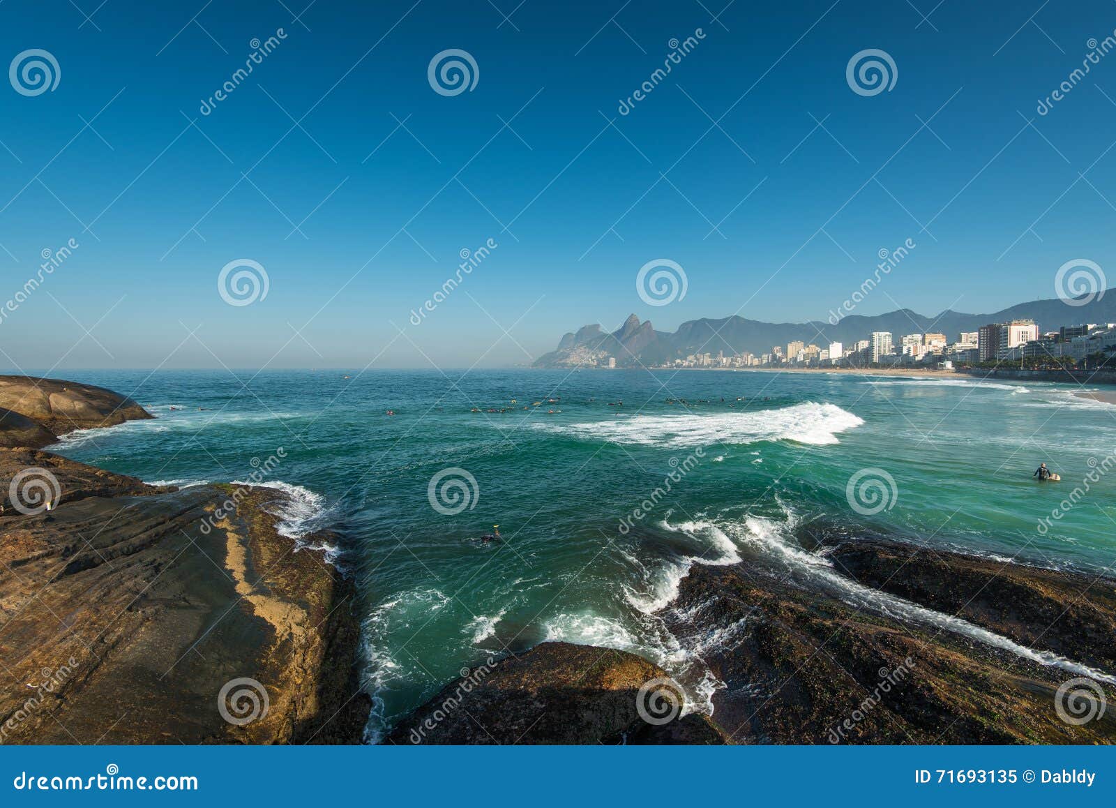 Rocks of Arpoador Beach stock image. Image of brasil - 71693135