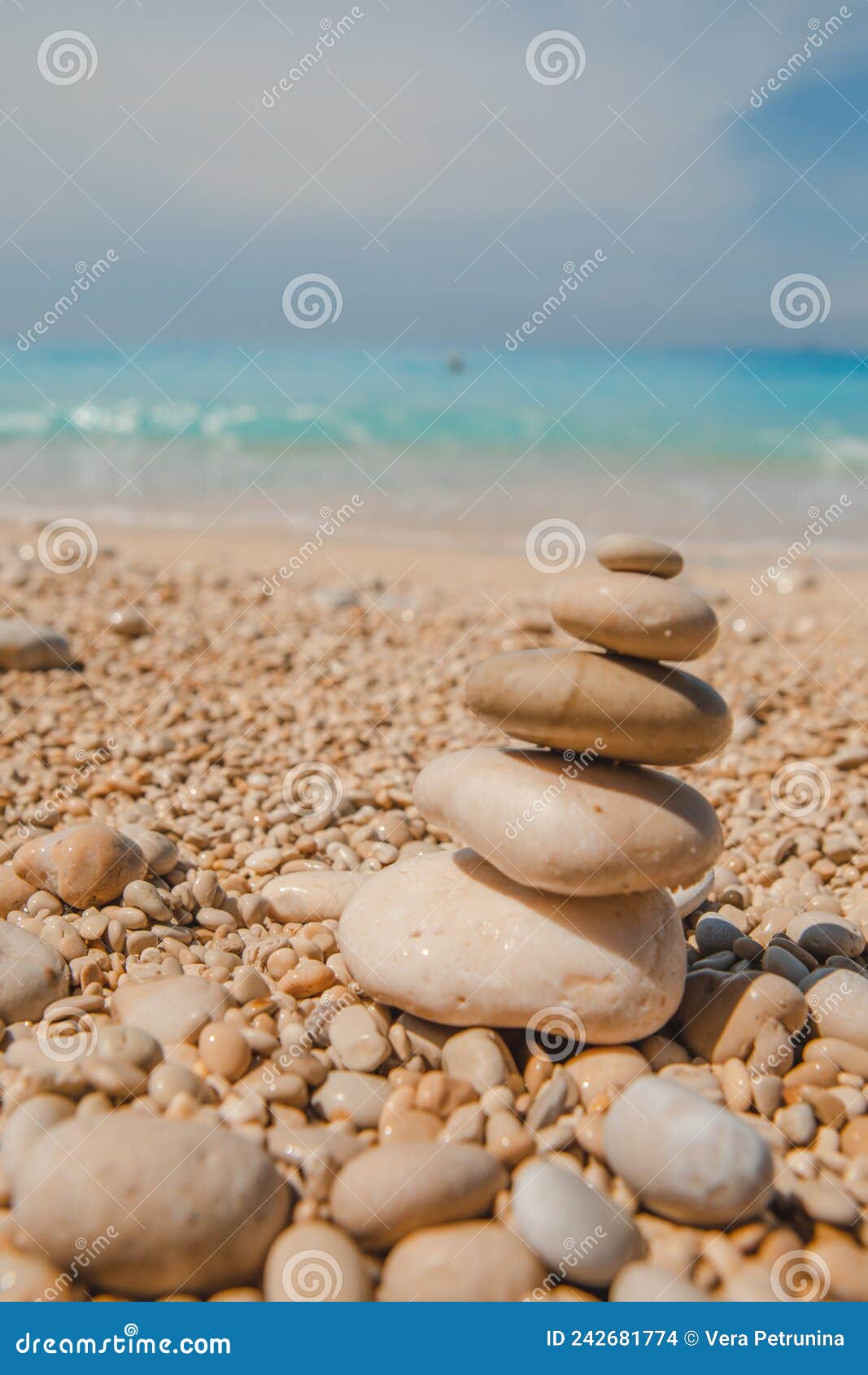 Rocks in Balance at Sea Beach Stock Photo - Image of tranquil ...
