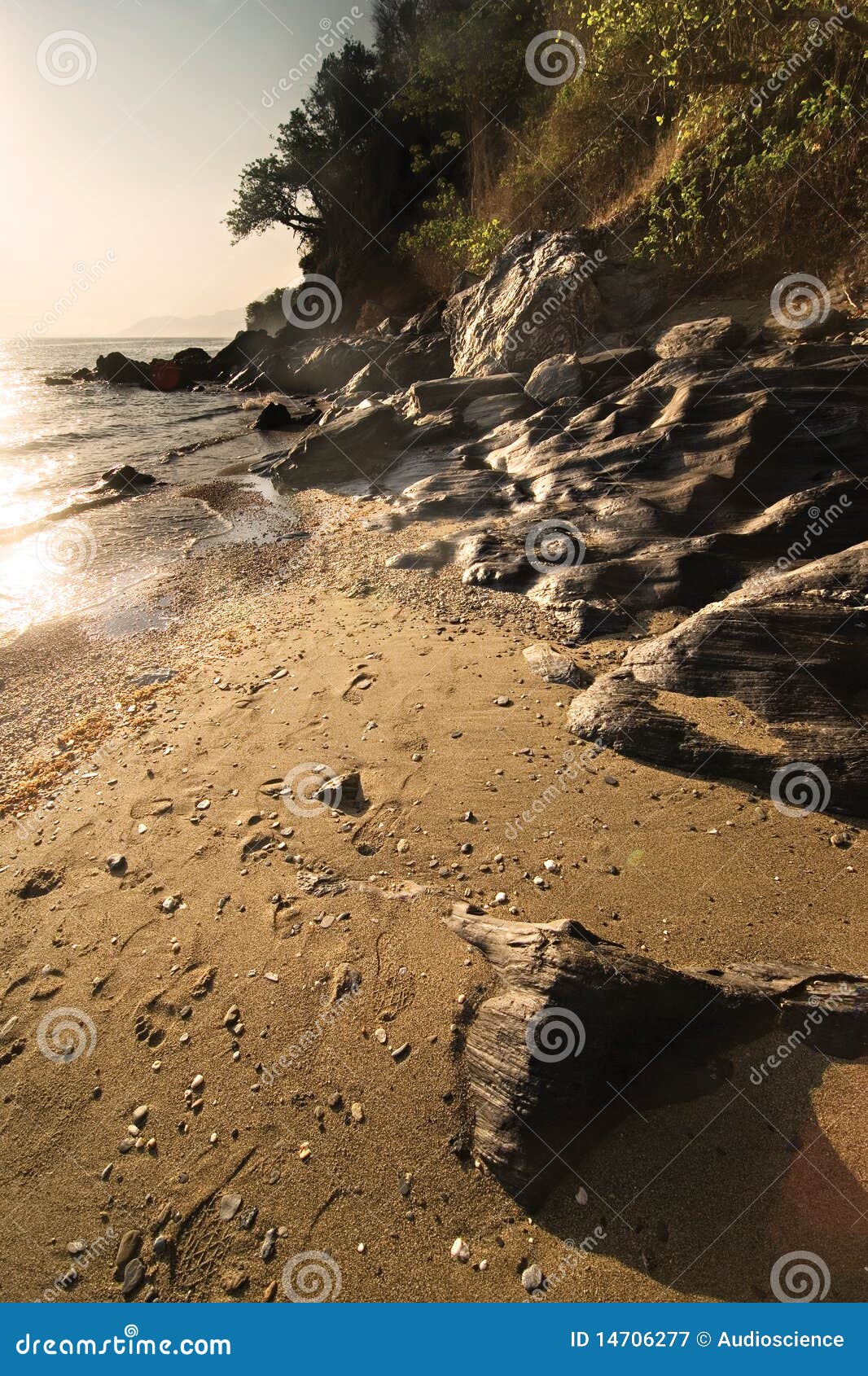 Rocks on a Beach Shore stock image. Image of idyllic - 14706277