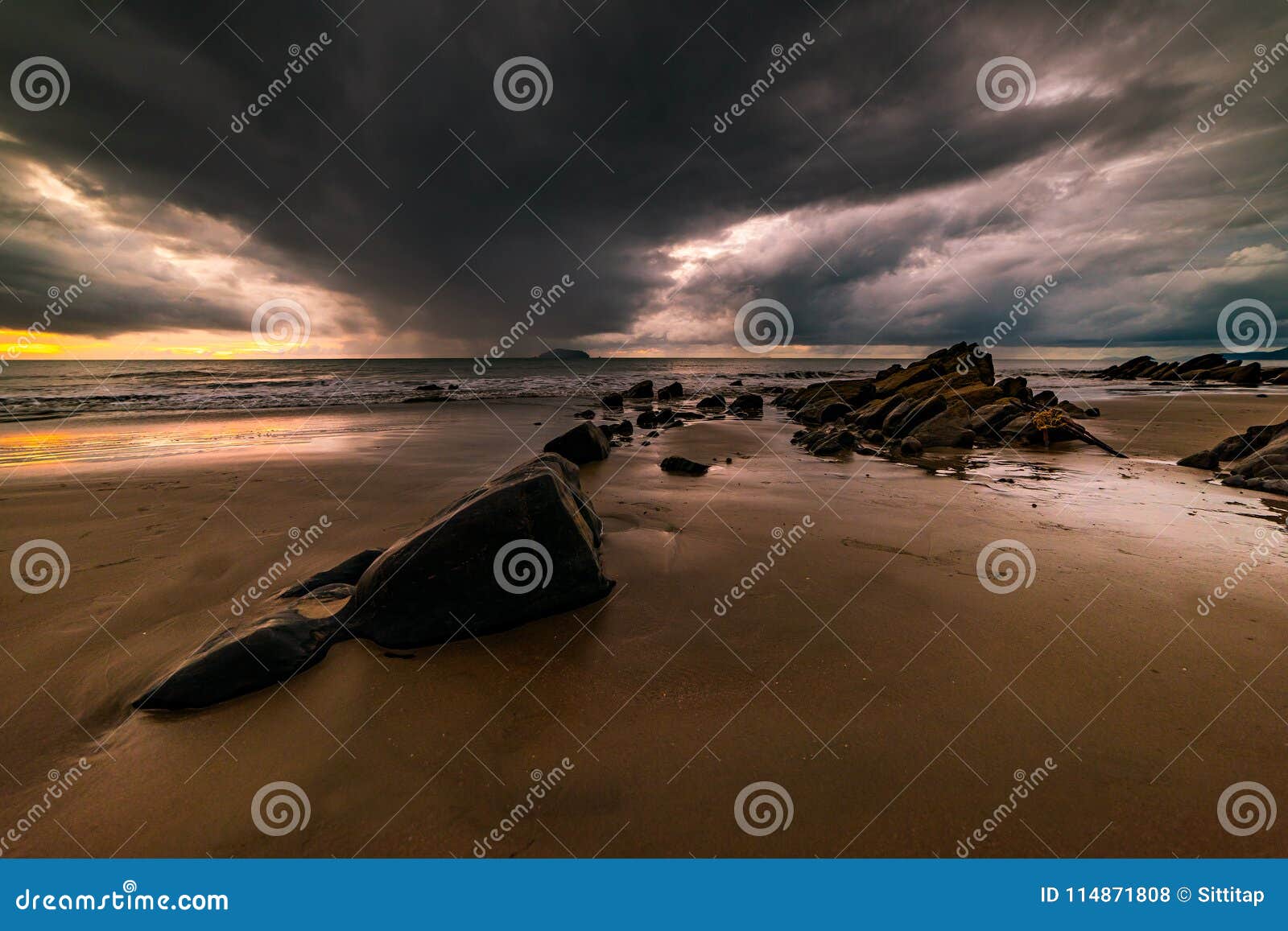 The Rocks on the Beach are Stormy Stock Photo - Image of shore, rock ...