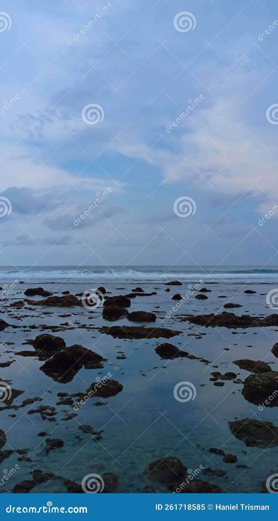Rocks on a Beautiful Blue Beach Stock Image - Image of sand, shore ...