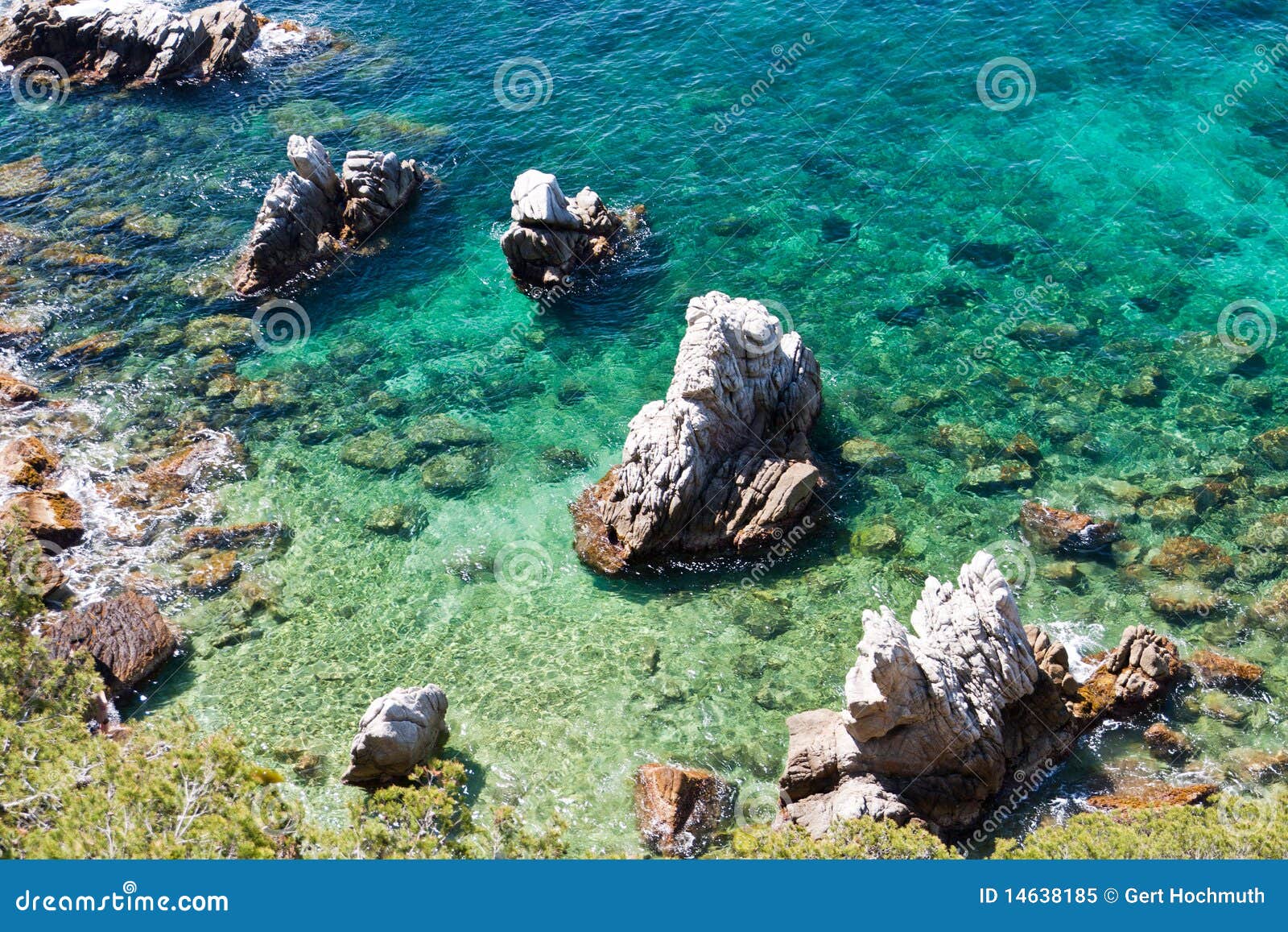 Rocks in blue water stock image. Image of ocean, blue - 14638185