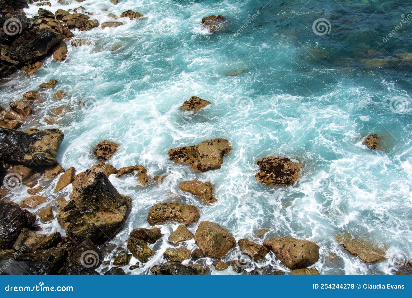 Rocks in the Breakers on the Coast Stock Photo - Image of rocks, forces ...