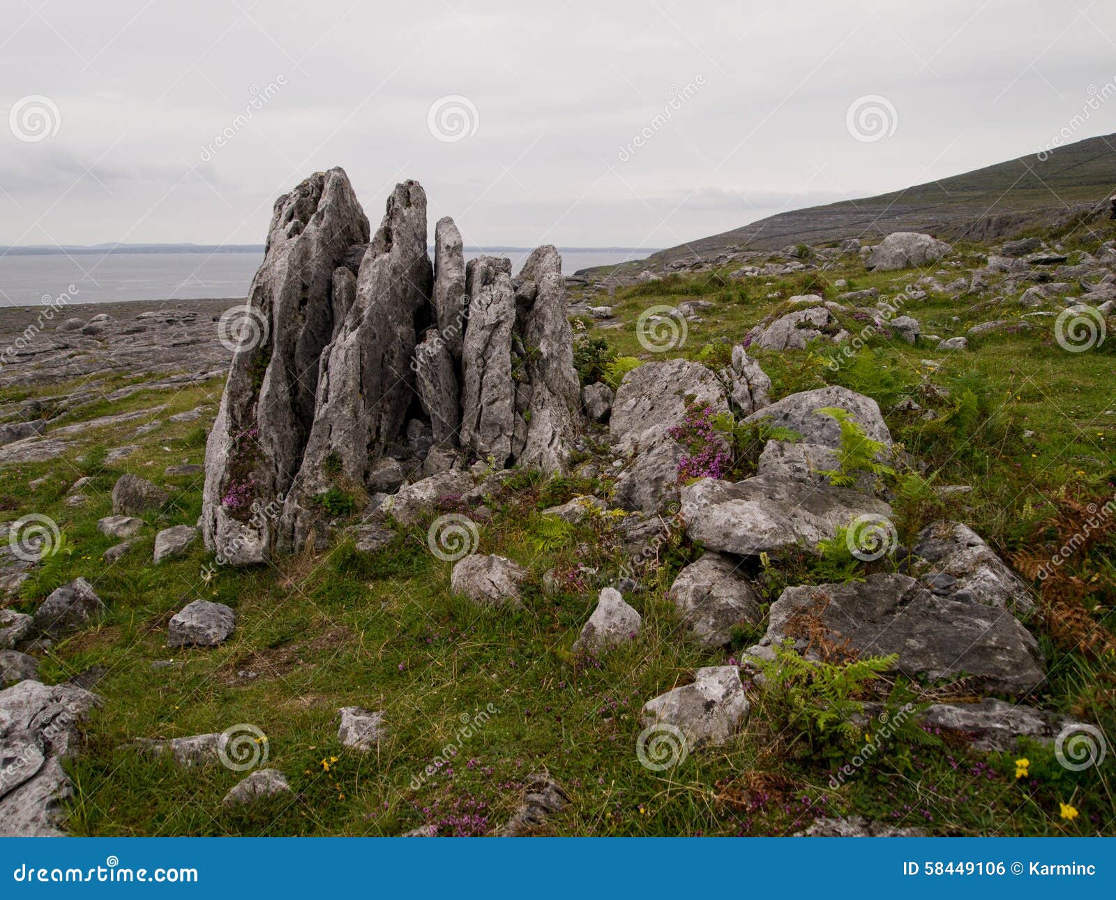 Rocks in the Burren in Ireland Stock Photo - Image of promontory ...