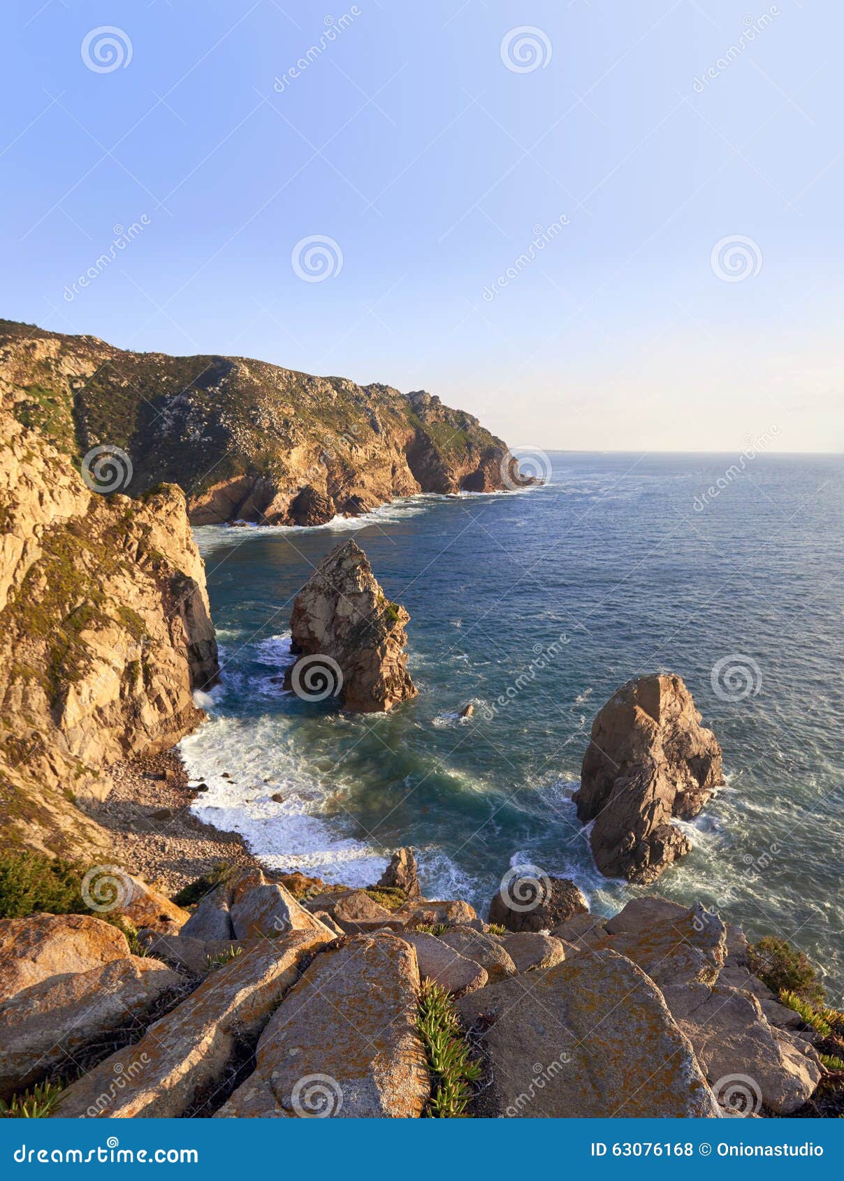 Rocks of Cabo Da Roca Coast Stock Photo - Image of atlantic, color ...