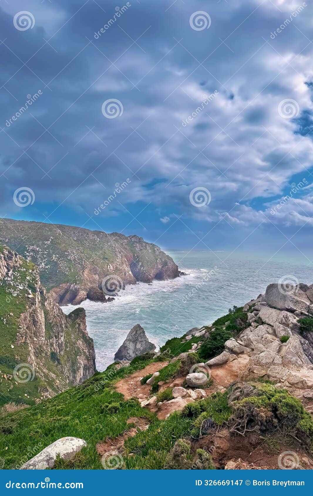 Rocks in Cabo Da Roca, Portugal Stock Image - Image of seaside ...