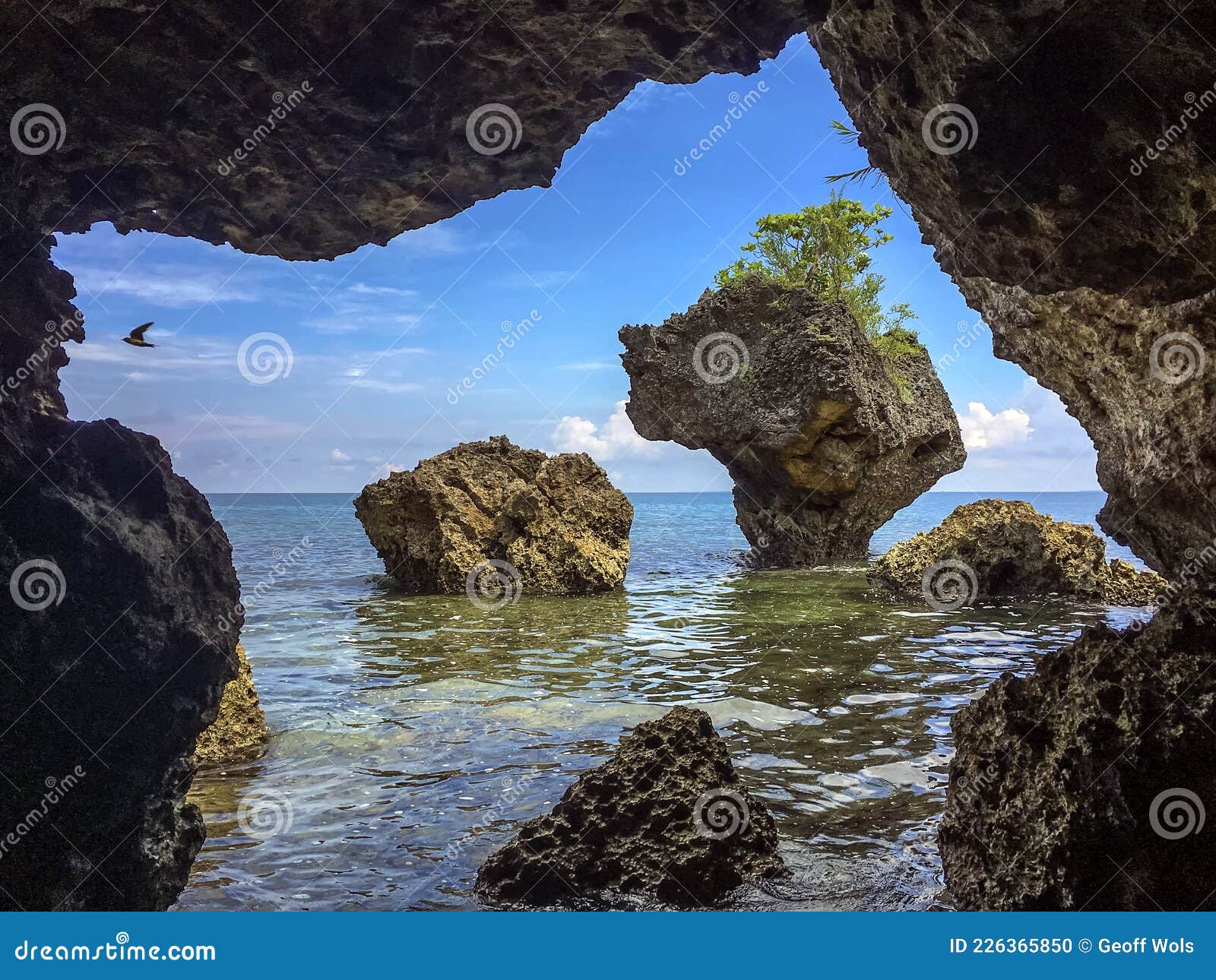 Rocks through a Cave on the Coastline on Cebu Island in Philippines ...