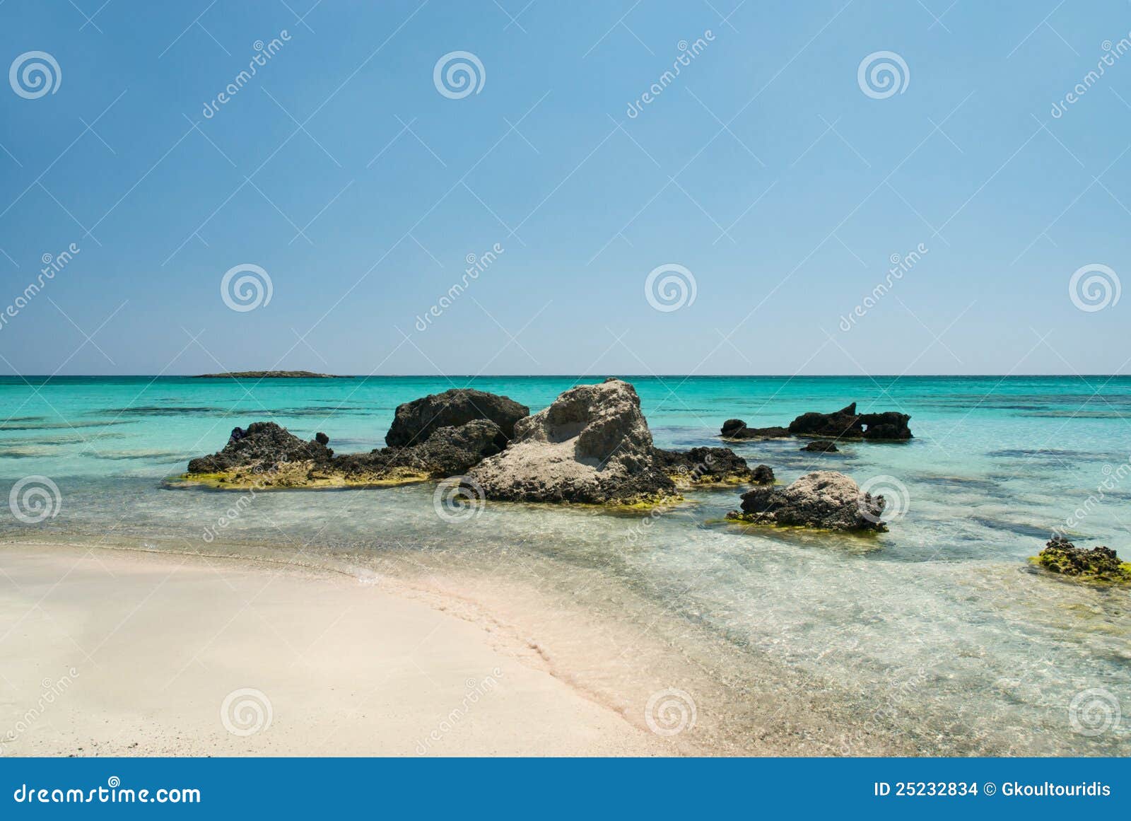 Rocks in the Clear Blue Water, Crete, Greece Stock Photo - Image of ...