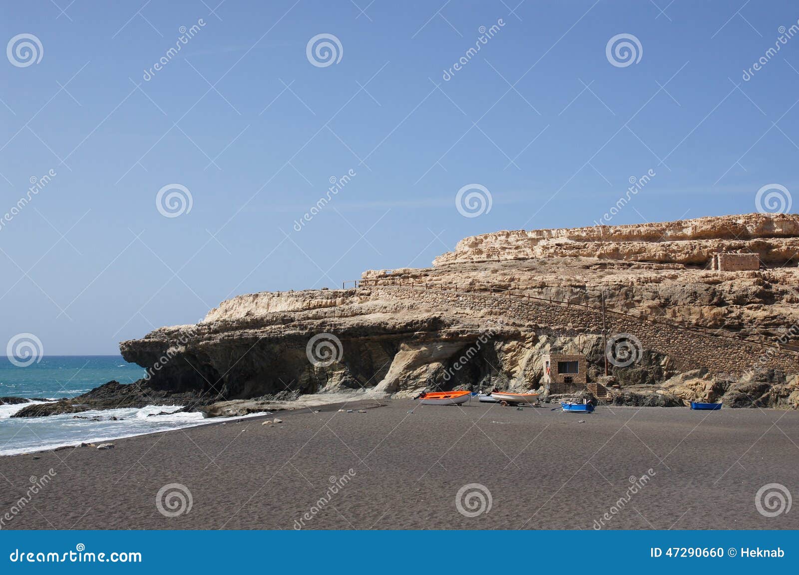 Rocks and cliffs at Ajuy stock photo. Image of lava, surf - 47290660