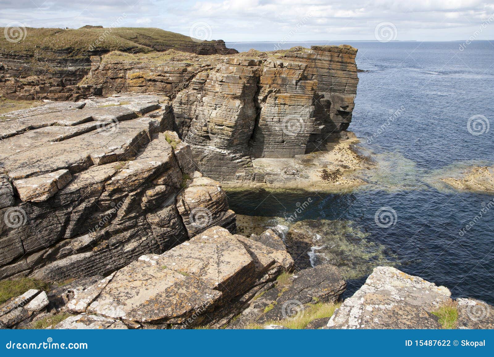 Rocks and Cliffs at Orkney Islands Stock Photo - Image of island ...