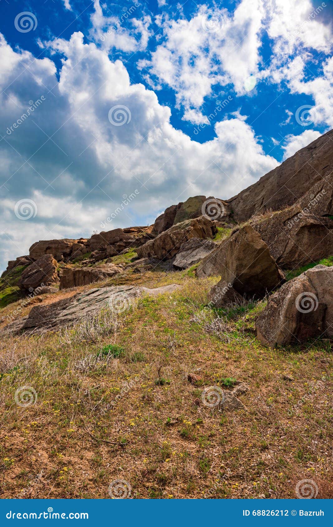 Rocks and colorful sky stock photo. Image of blue, orange - 68826212