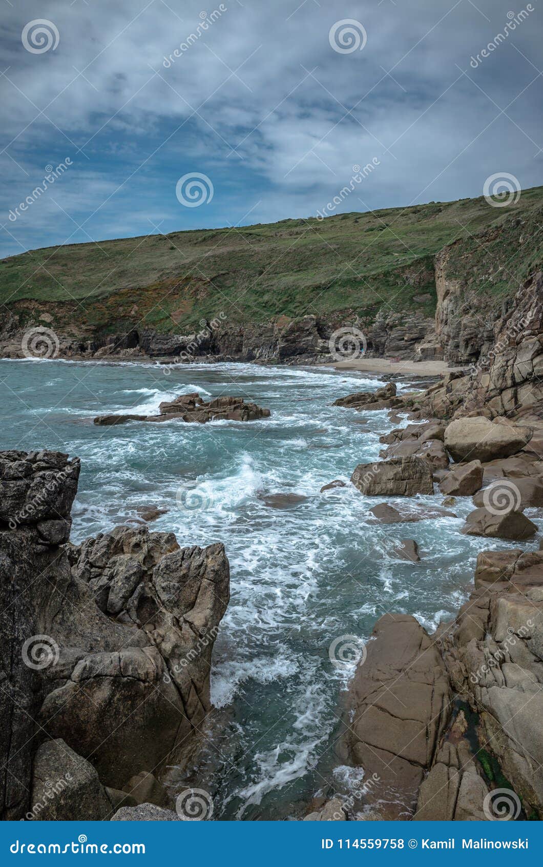 Rocks on Cornish Coastline Great Britain Stock Photo - Image of british ...