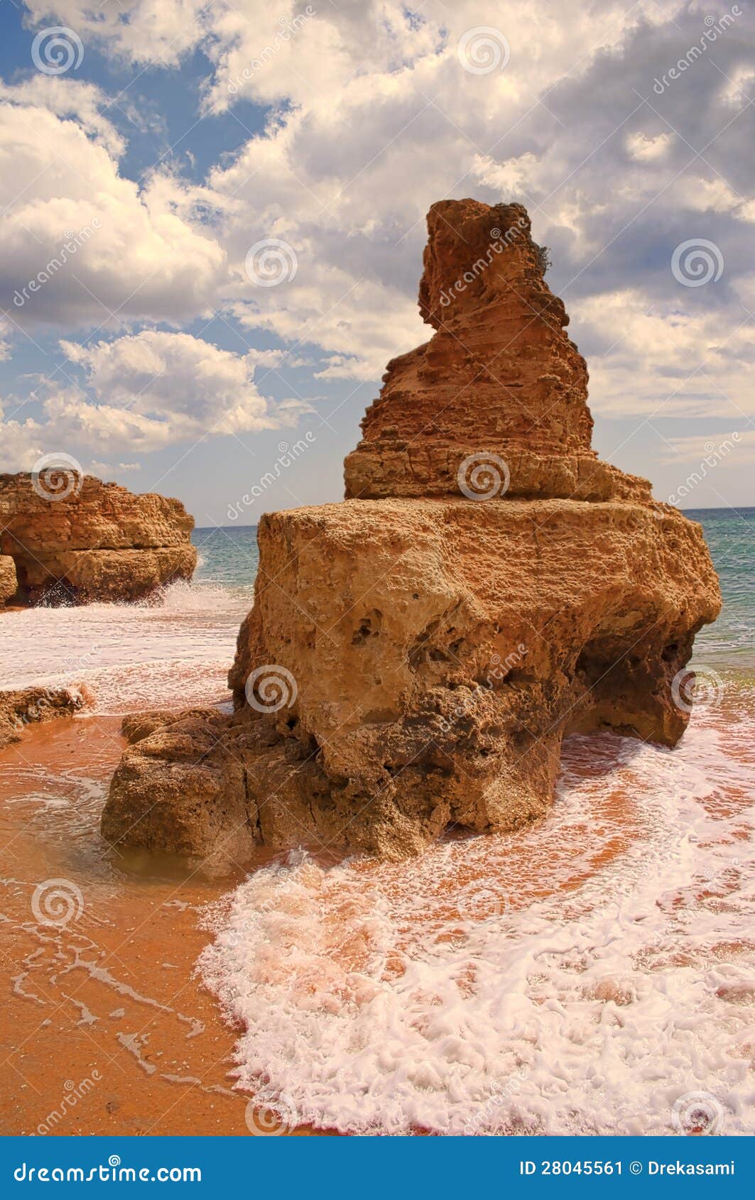Rocks and Coves in the Beach Stock Image - Image of coast, clouds: 28045561