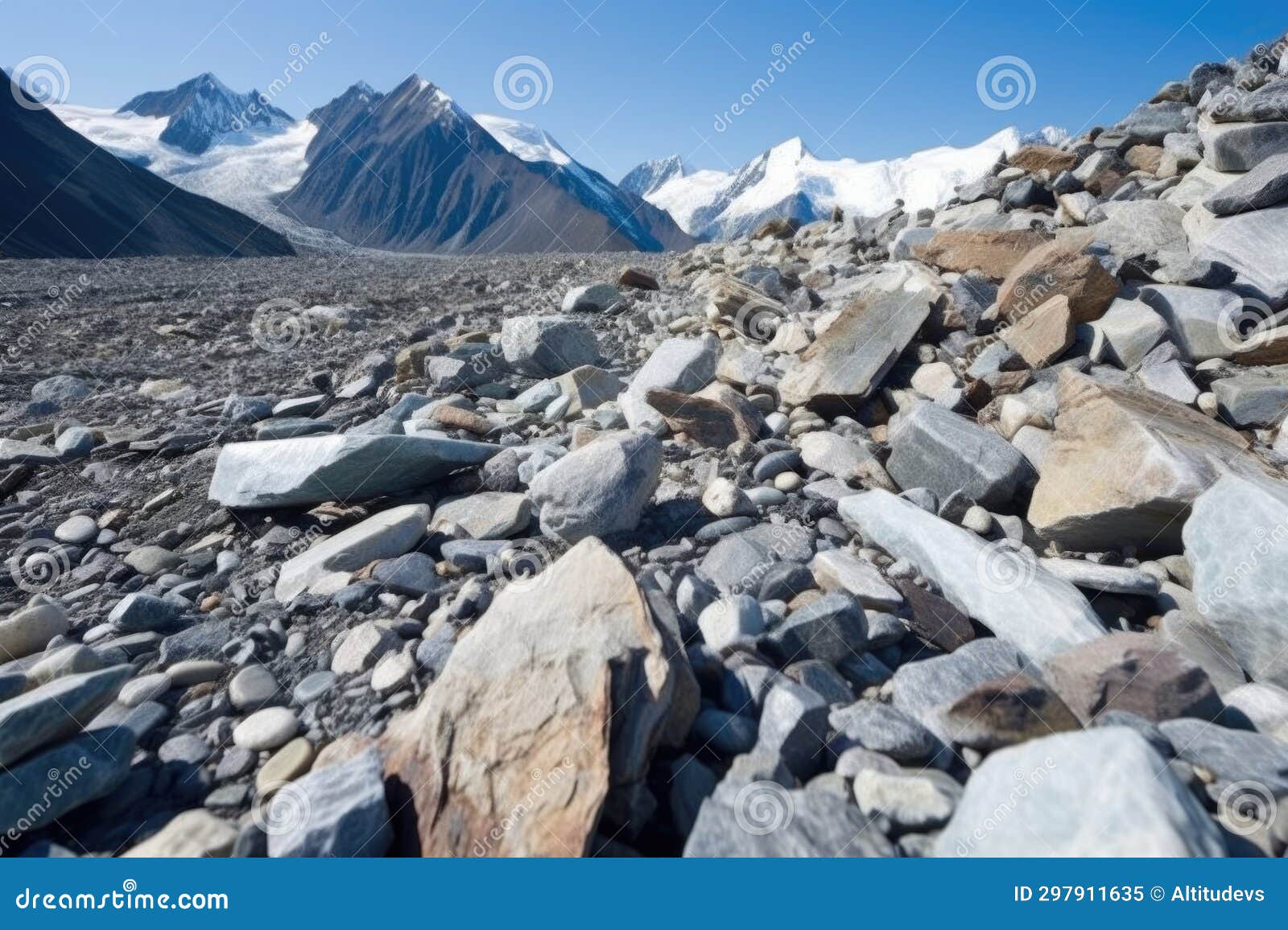 Rocks and Debris on the Leading Edge of an Alpine Glacier Stock Image ...
