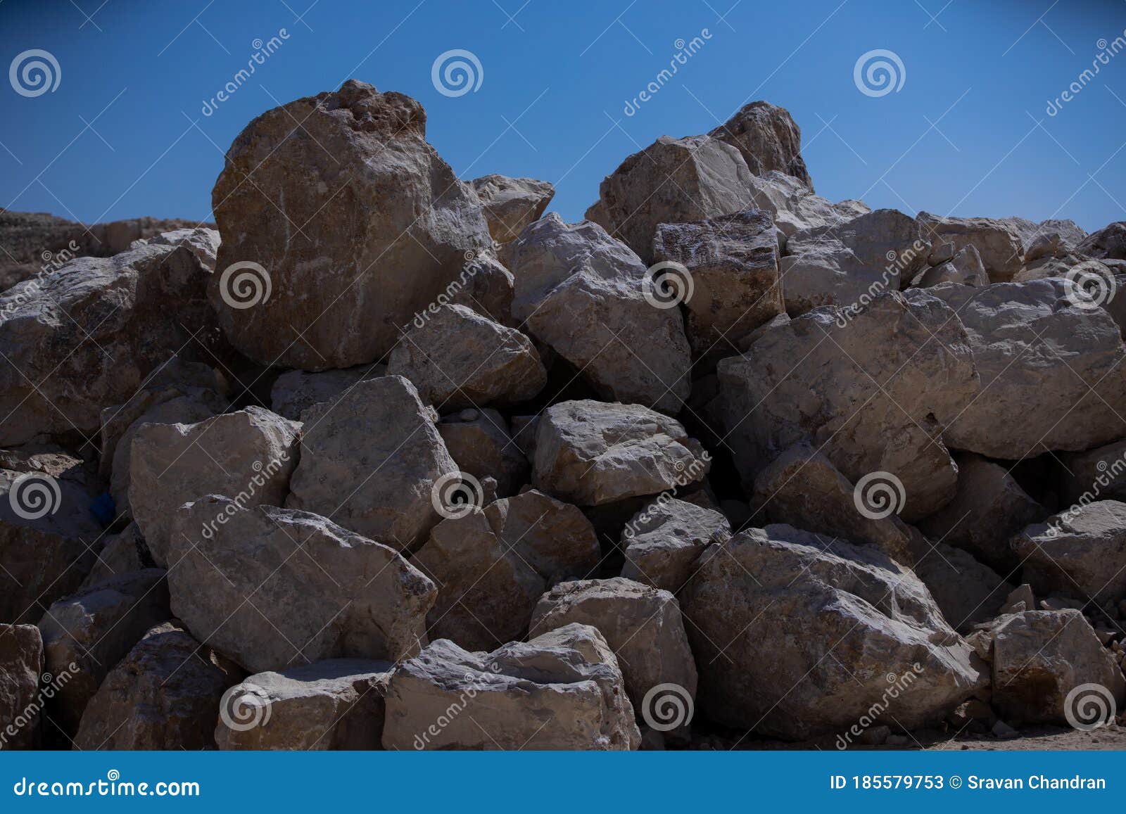 Rocks in the Desert for Mining Activity Stock Image - Image of middle ...