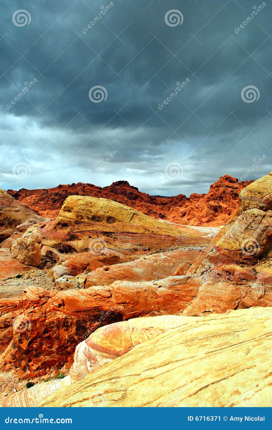 Rocks in Desert with Stormy Sky Stock Image - Image of rough, color ...