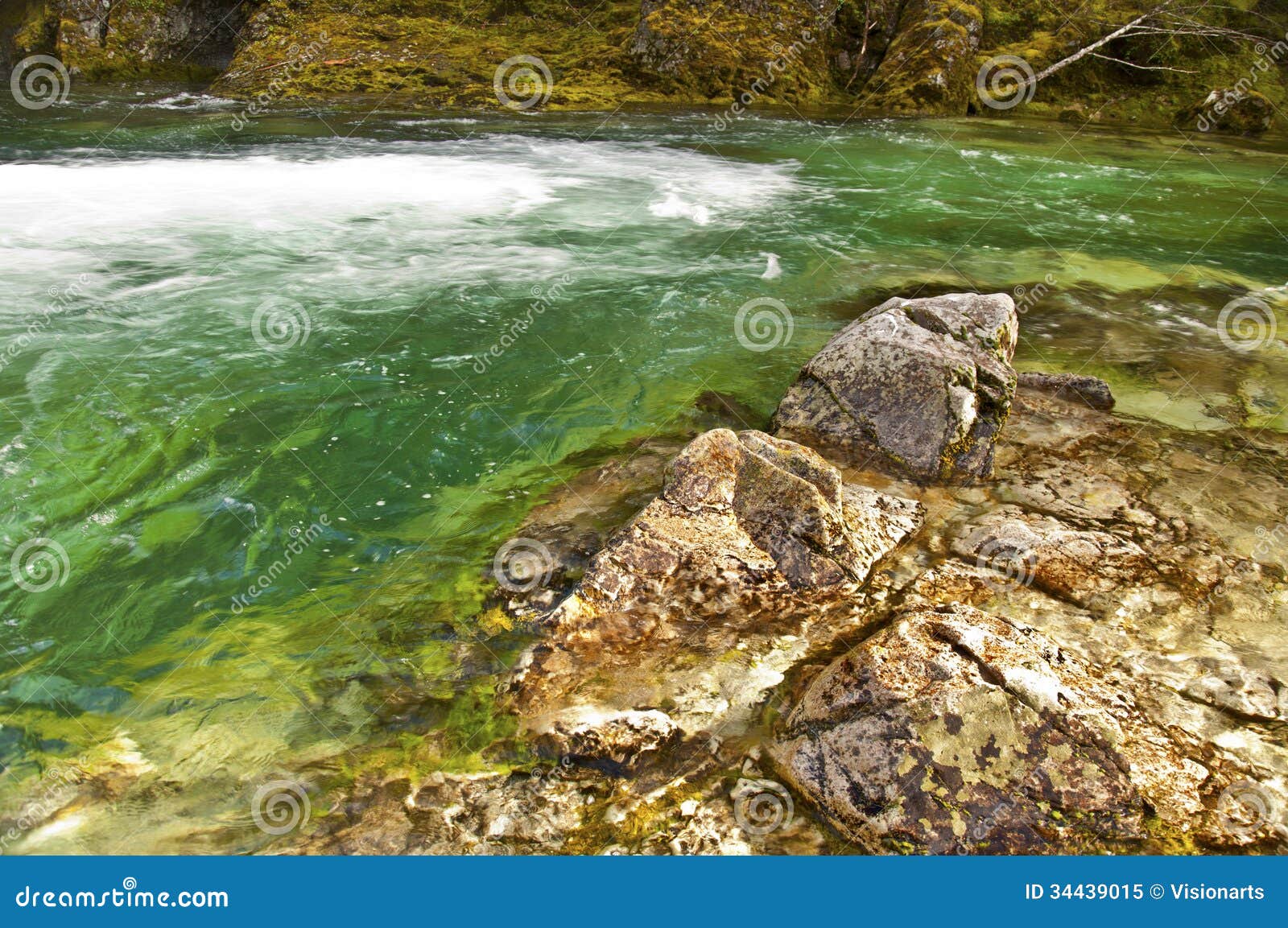 Rocks with Emerald Green Water Stock Image - Image of beautiful, azure ...