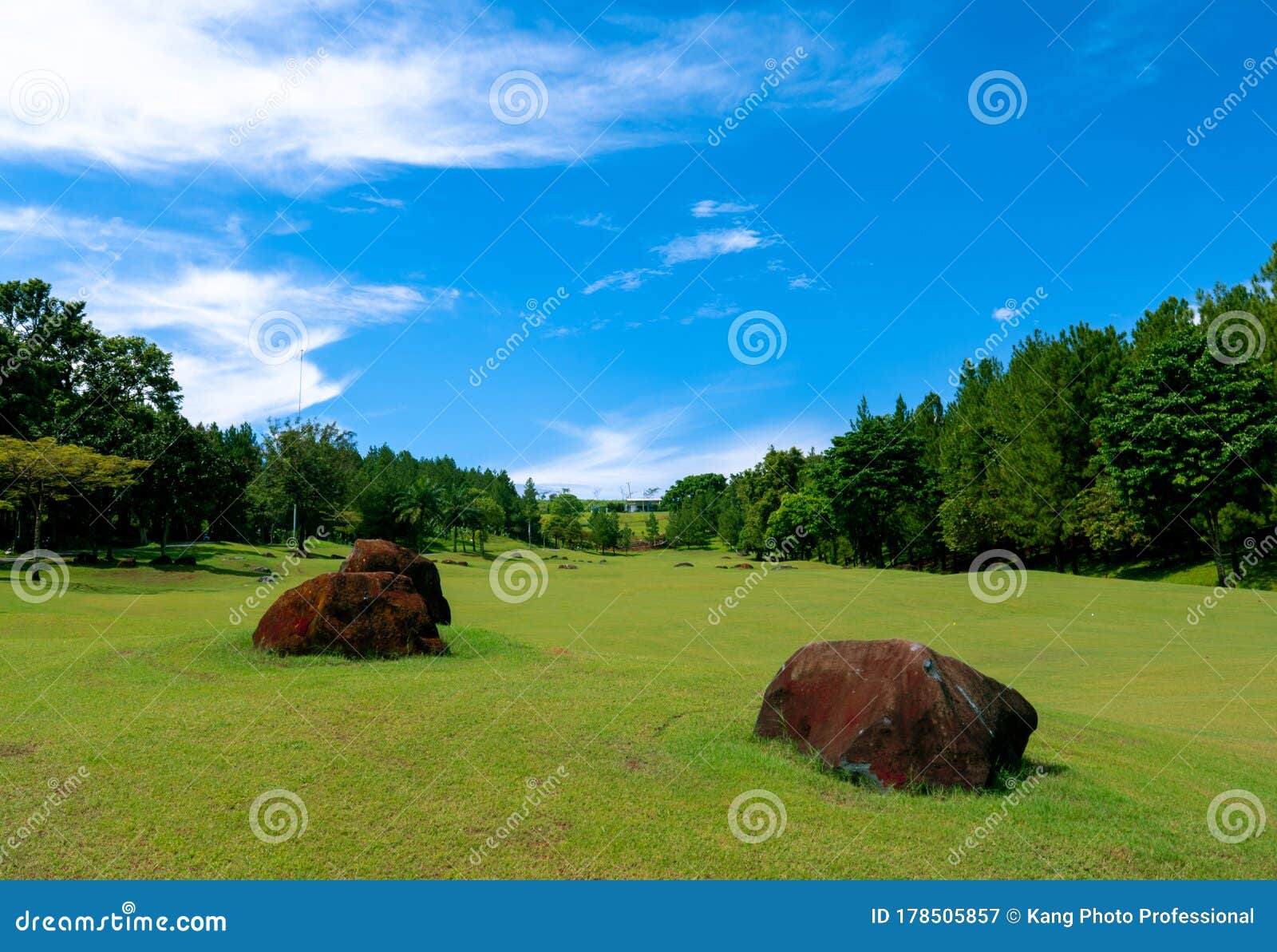 The Rocks on the Fairway Golf Course with a Beautiful Blue Sky ...