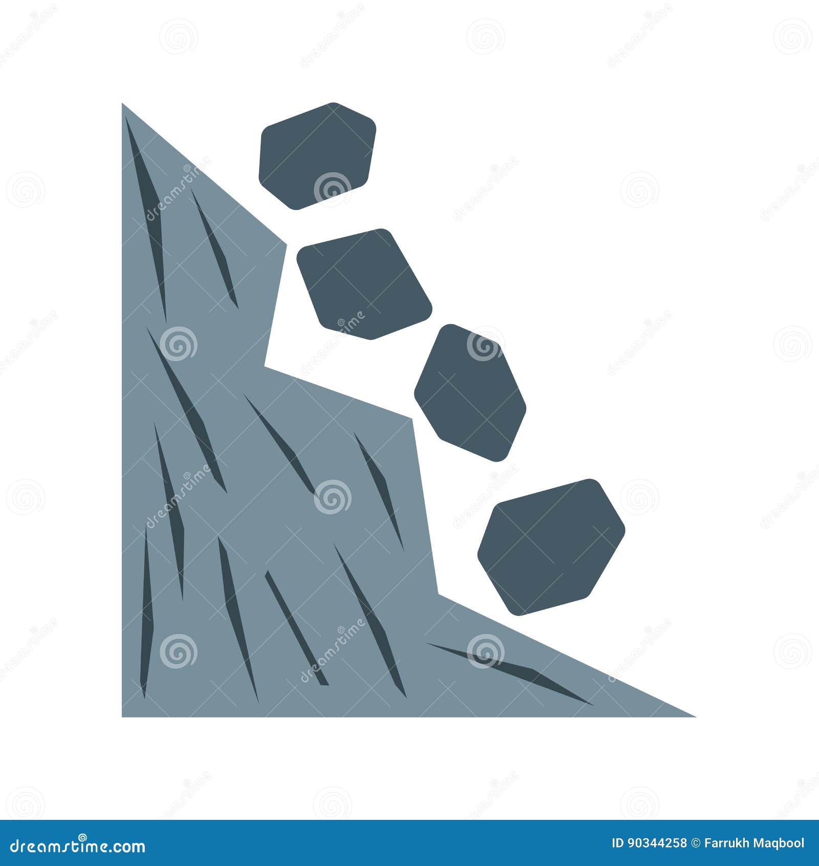 Rocks Falling stock vector. Illustration of slope, stone - 90344258