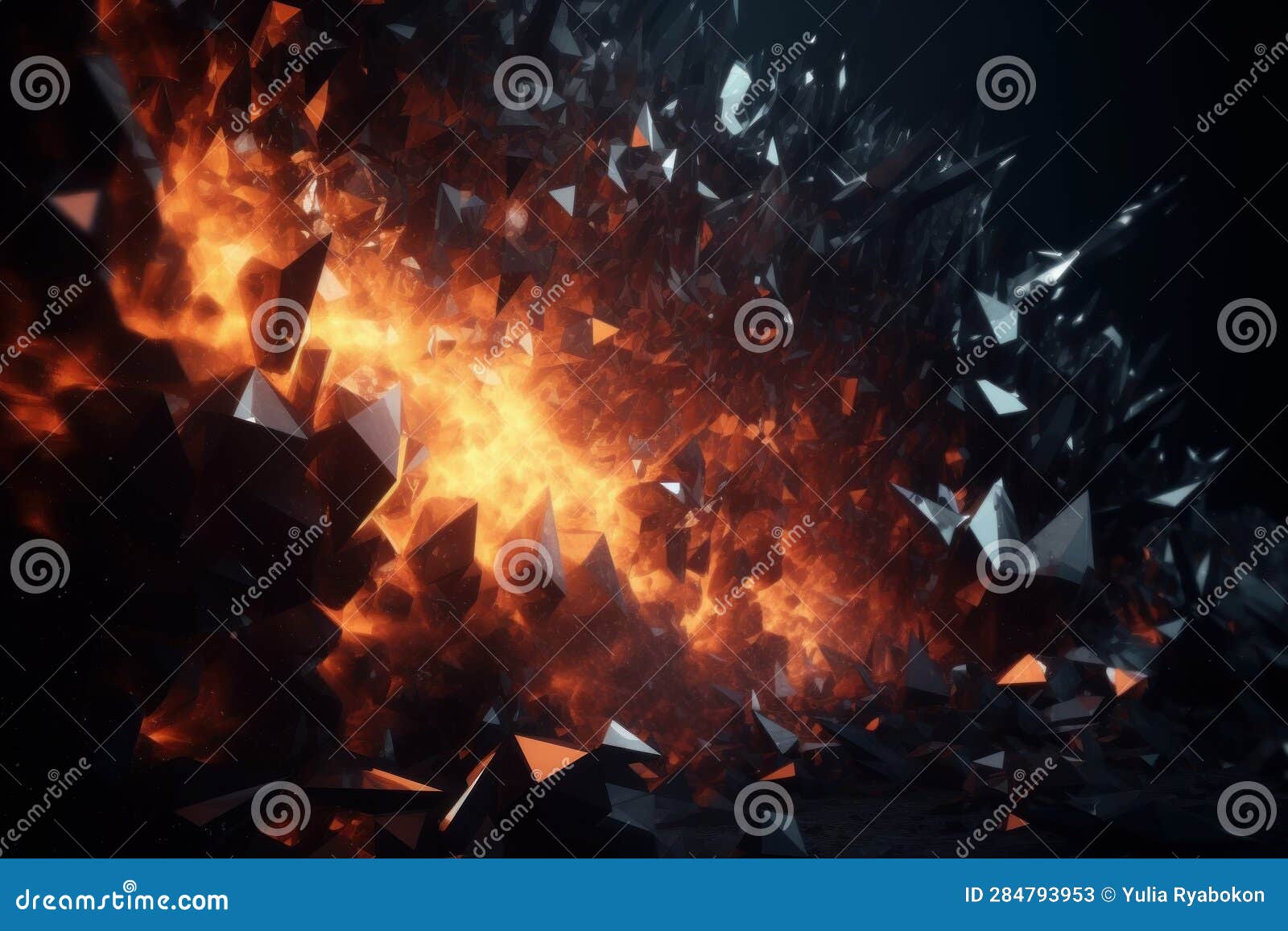 Rocks Fire Explosion. Generate Ai Stock Illustration - Illustration of ...