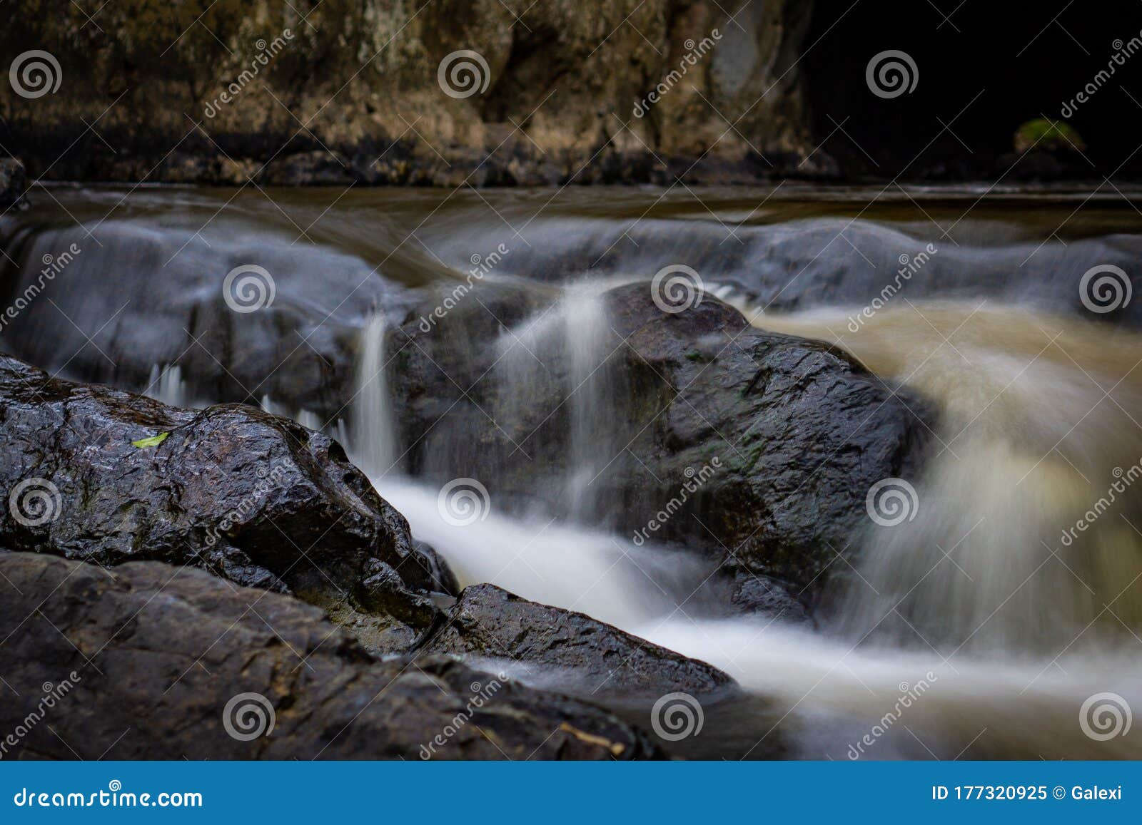 Rocks and Flowing Water in Creek Stock Image - Image of rocky, blur ...